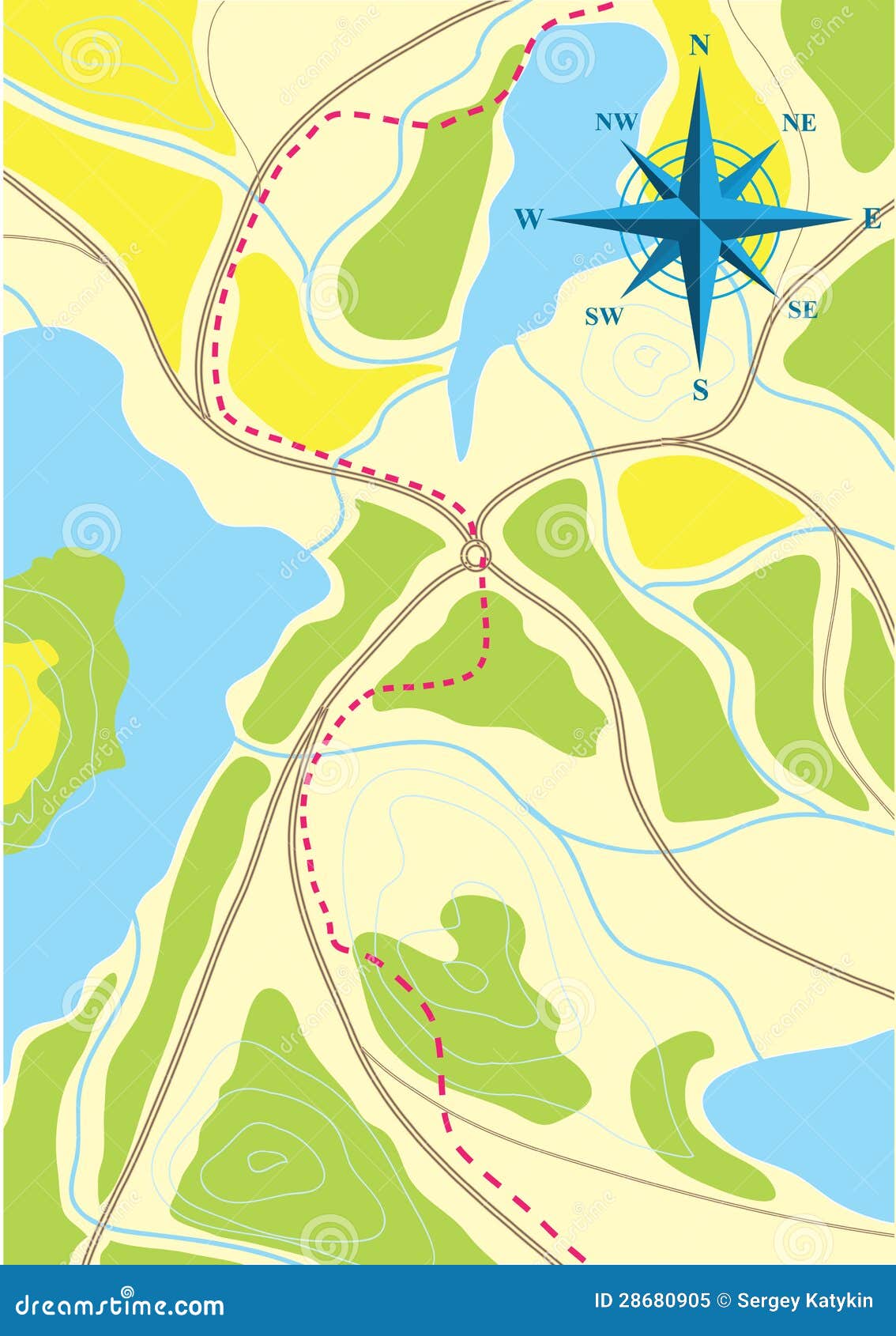 Map Of Trip On The Forests. Picture Image: 28680905