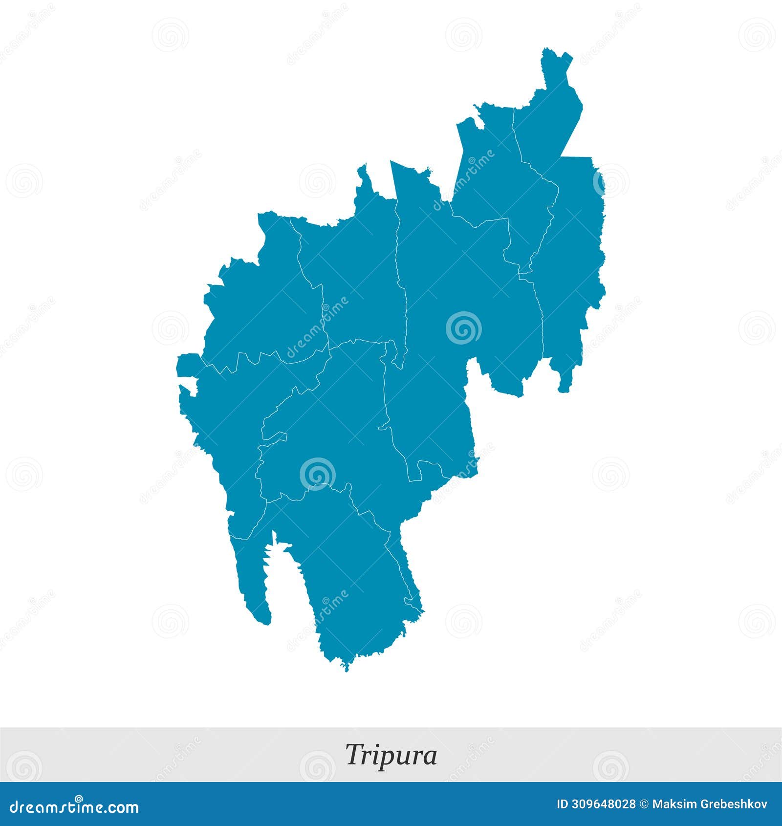 Map of Tripura is a State of India with Districts Stock Vector ...