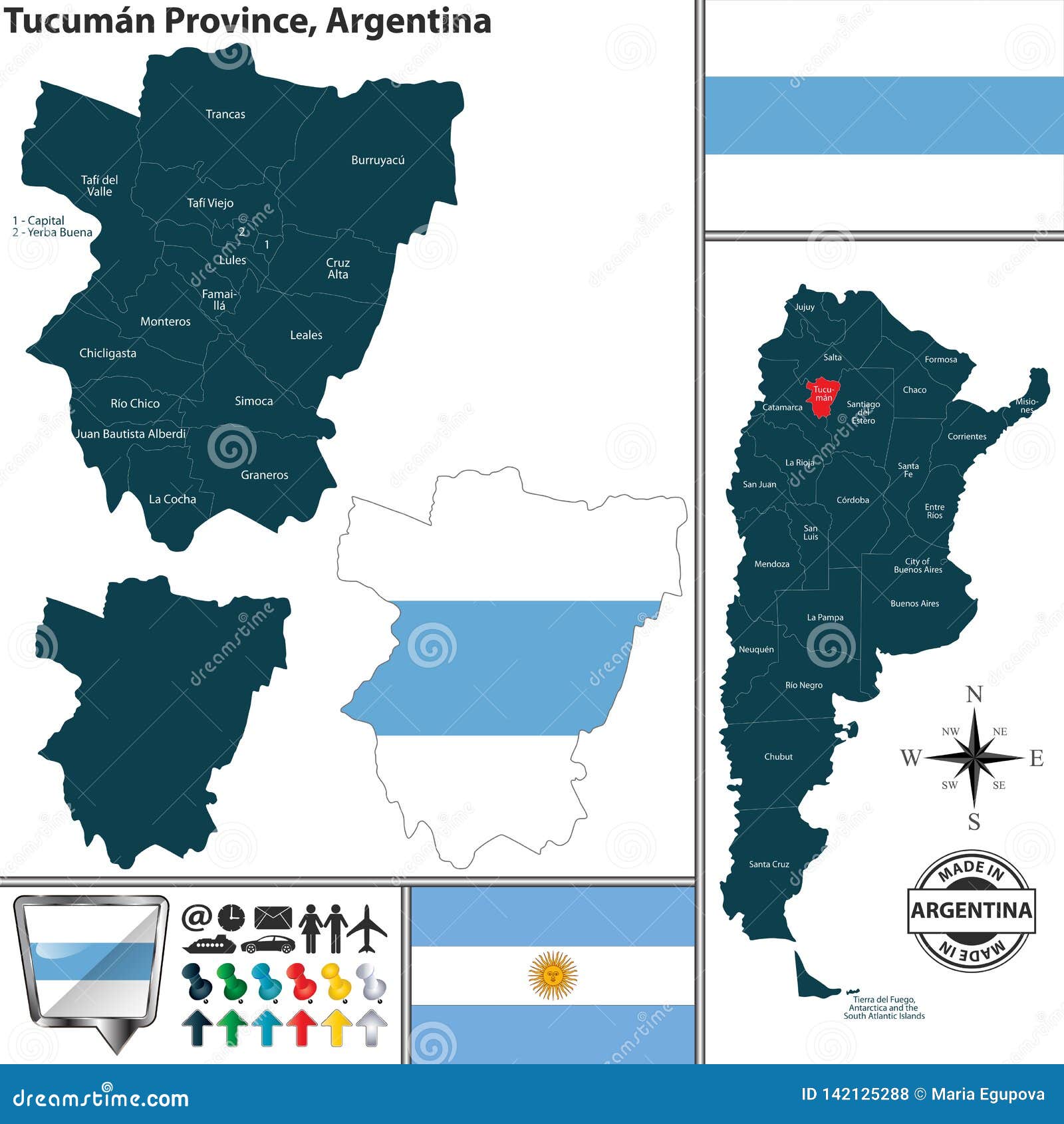 Map of Tucuman Province, Argentina Stock Vector - Illustration of alta ...