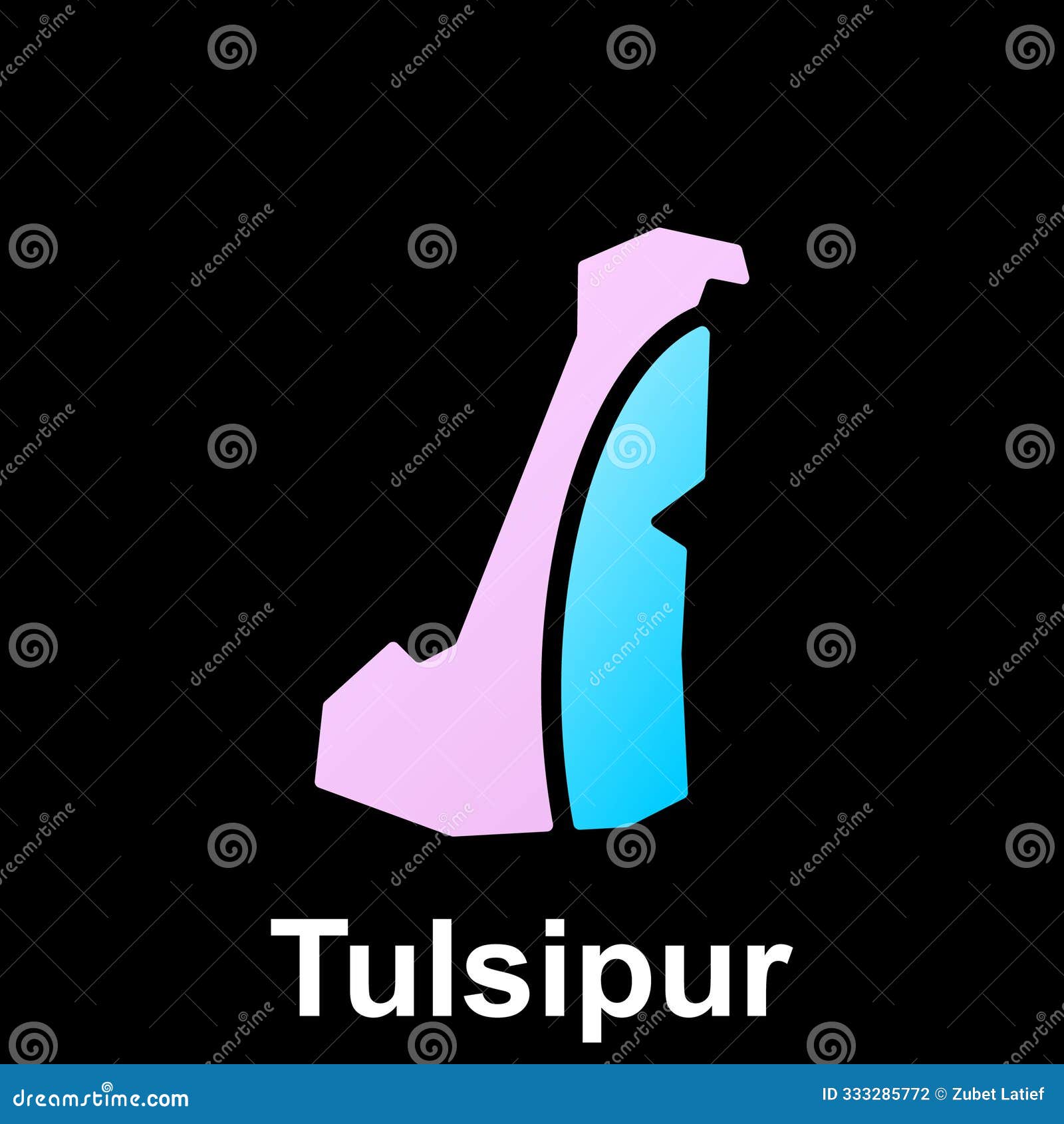 Map of Tulsipur City Modern Simple, Illustration Vector Design Template ...