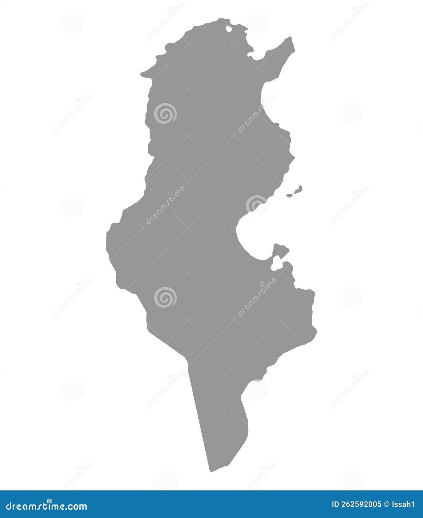 Tunisia Vector Map Isolated On White Background. High-Detailed Black Silhouette Map Of Tunisia ...