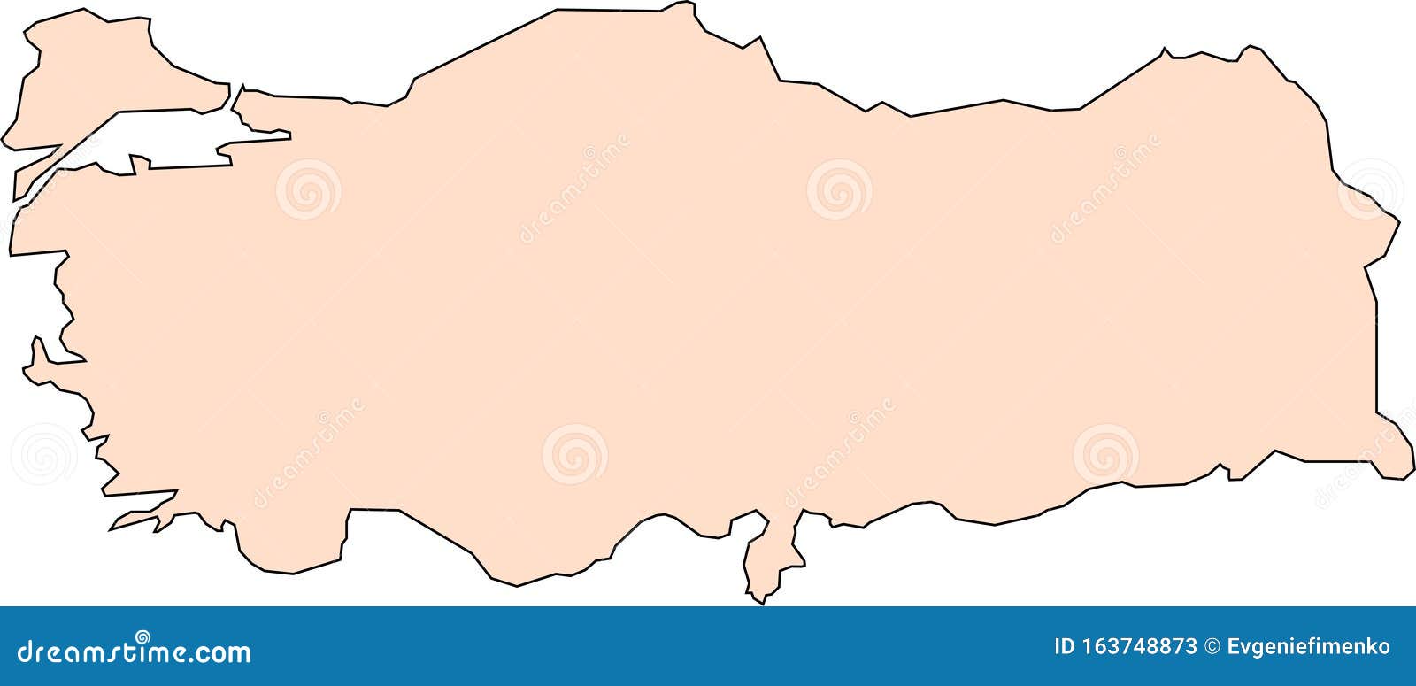 Map of Turkey with Black Contour Lines Stock Vector - Illustration of ...