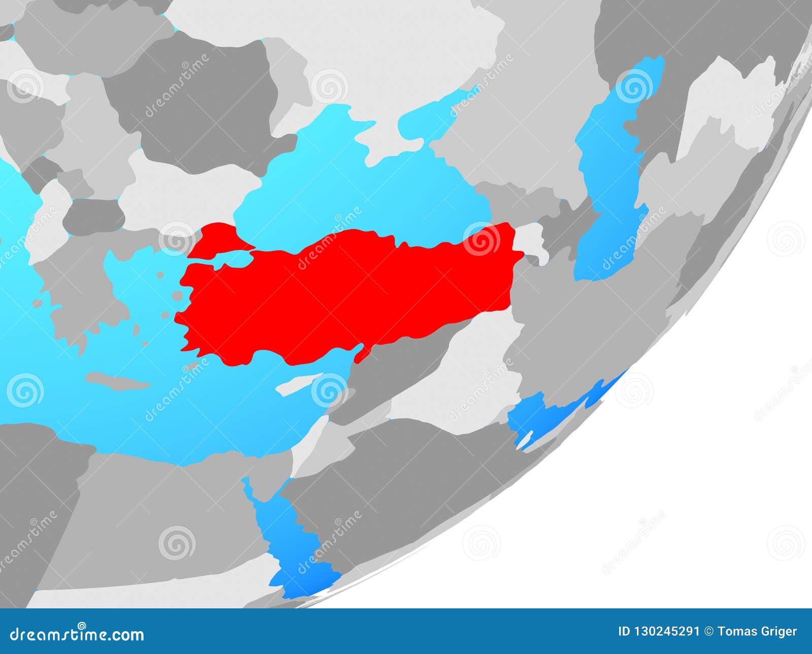 Map of Turkey on globe stock illustration. Illustration of political ...
