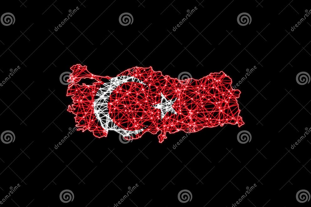 Map of Turkey, Polygonal Mesh Line Map Stock Illustration ...