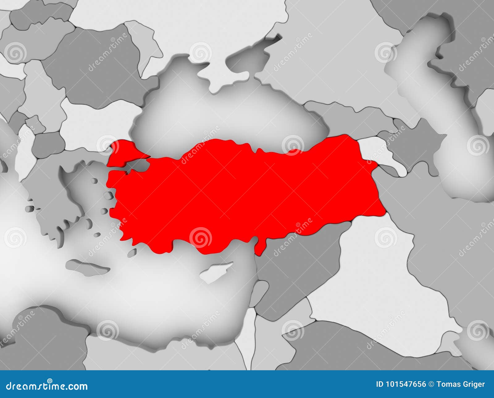 Map of Turkey stock illustration. Illustration of political - 101547656