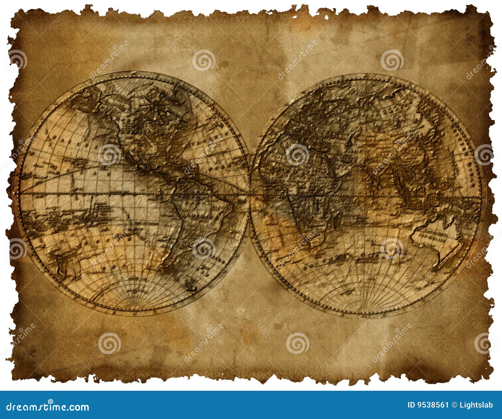 Map with two hemispheres stock illustration. Illustration of grungy ...