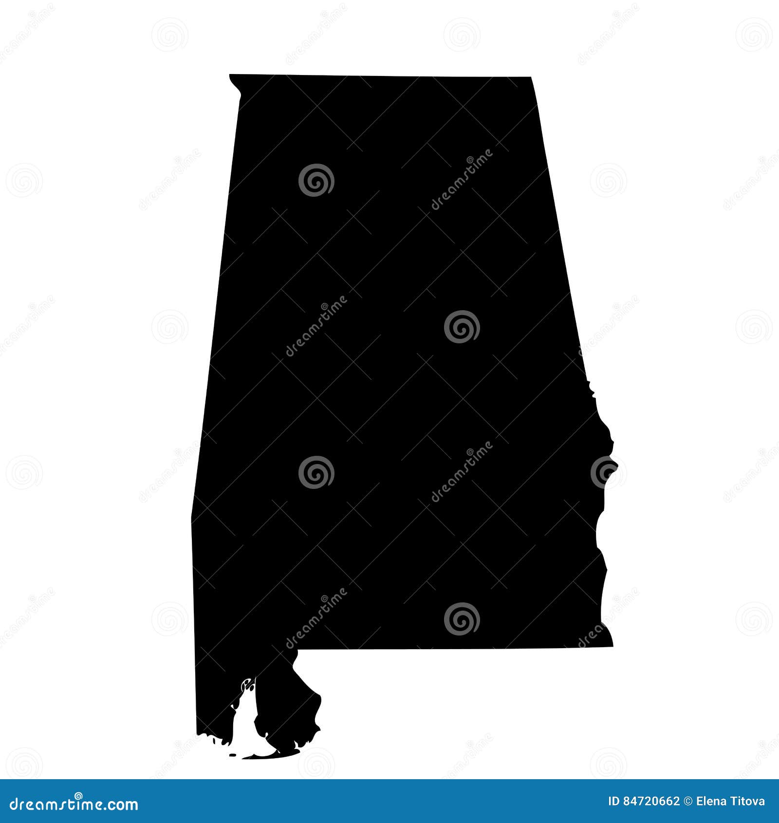 Map of the U.S. State Alabama Stock Vector - Illustration of contour ...
