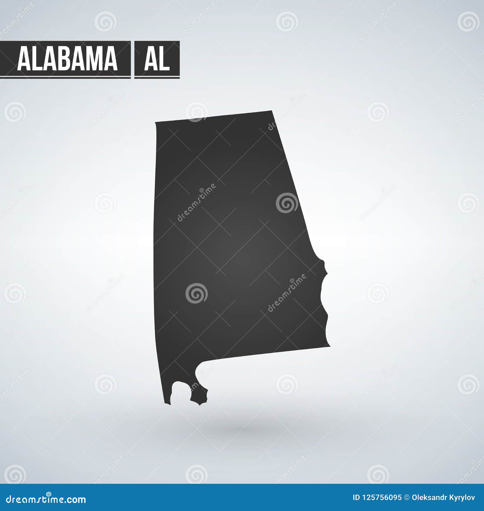 Map of the U.S. State of Alabama, Vector Illustration Isolated on ...