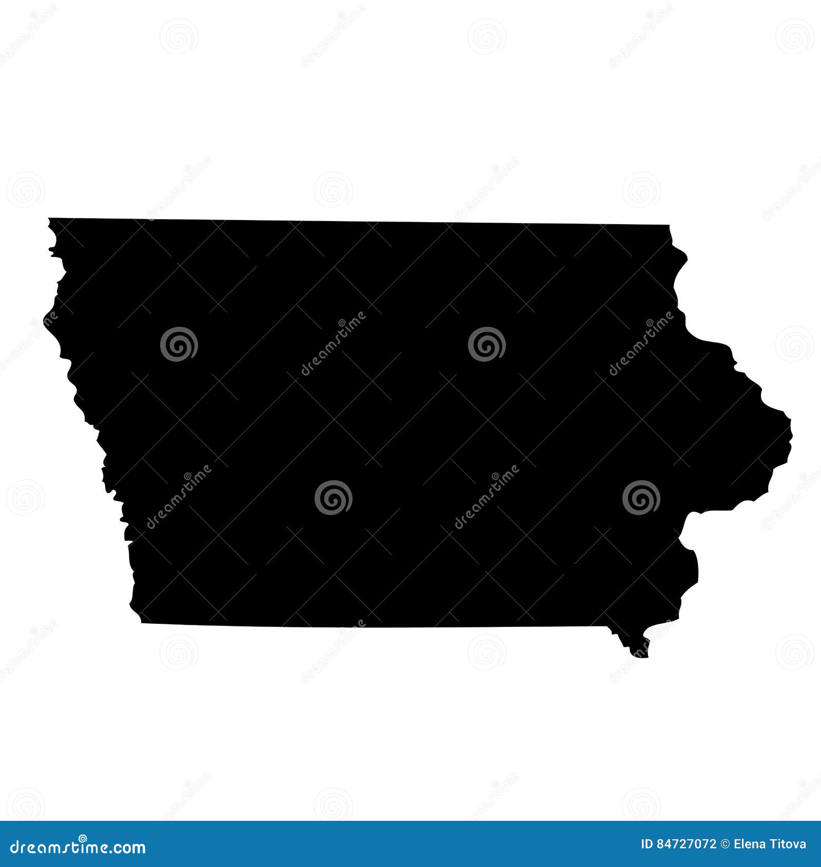 Iowa State Outline Administrative And Political Vector Map In Black And ...