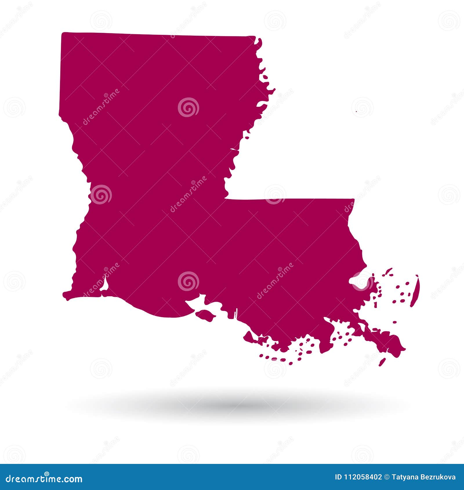 State Of Louisiana Blue Low Poly Map With Capital Baton Rouge Vector