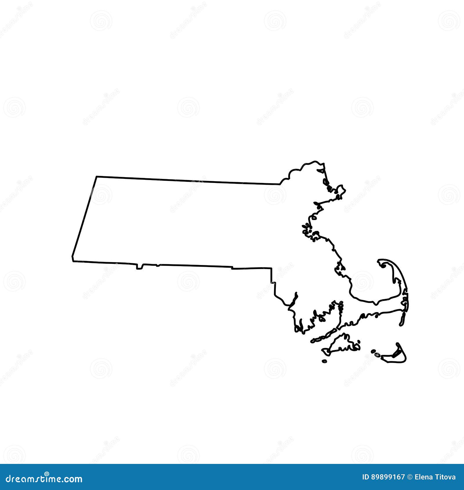 State Massachusetts Map On Transparent Background. Blank Map Of ...