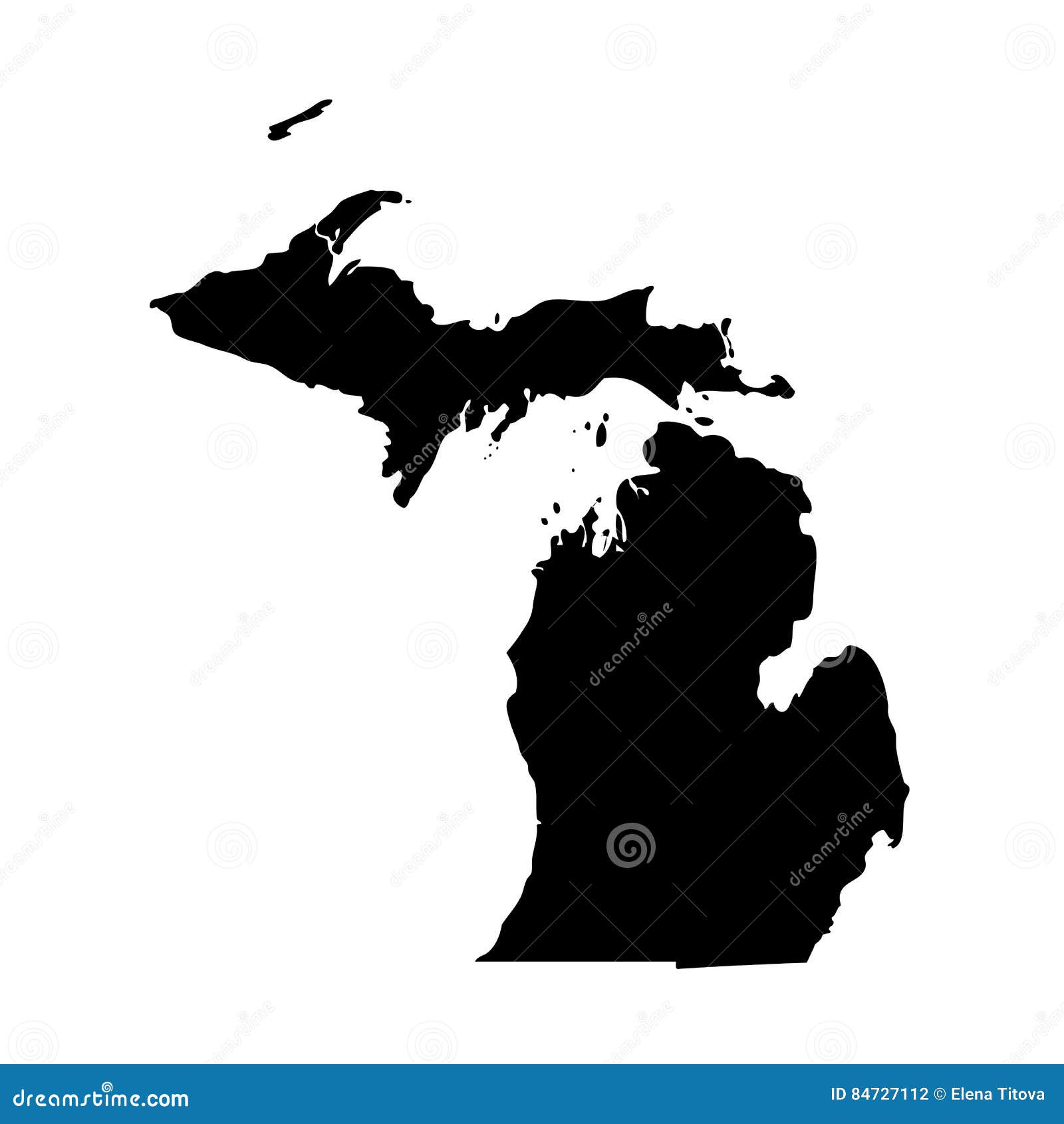 Michigan US State Stencil Map. Laser Cutting Template On Transparent ...