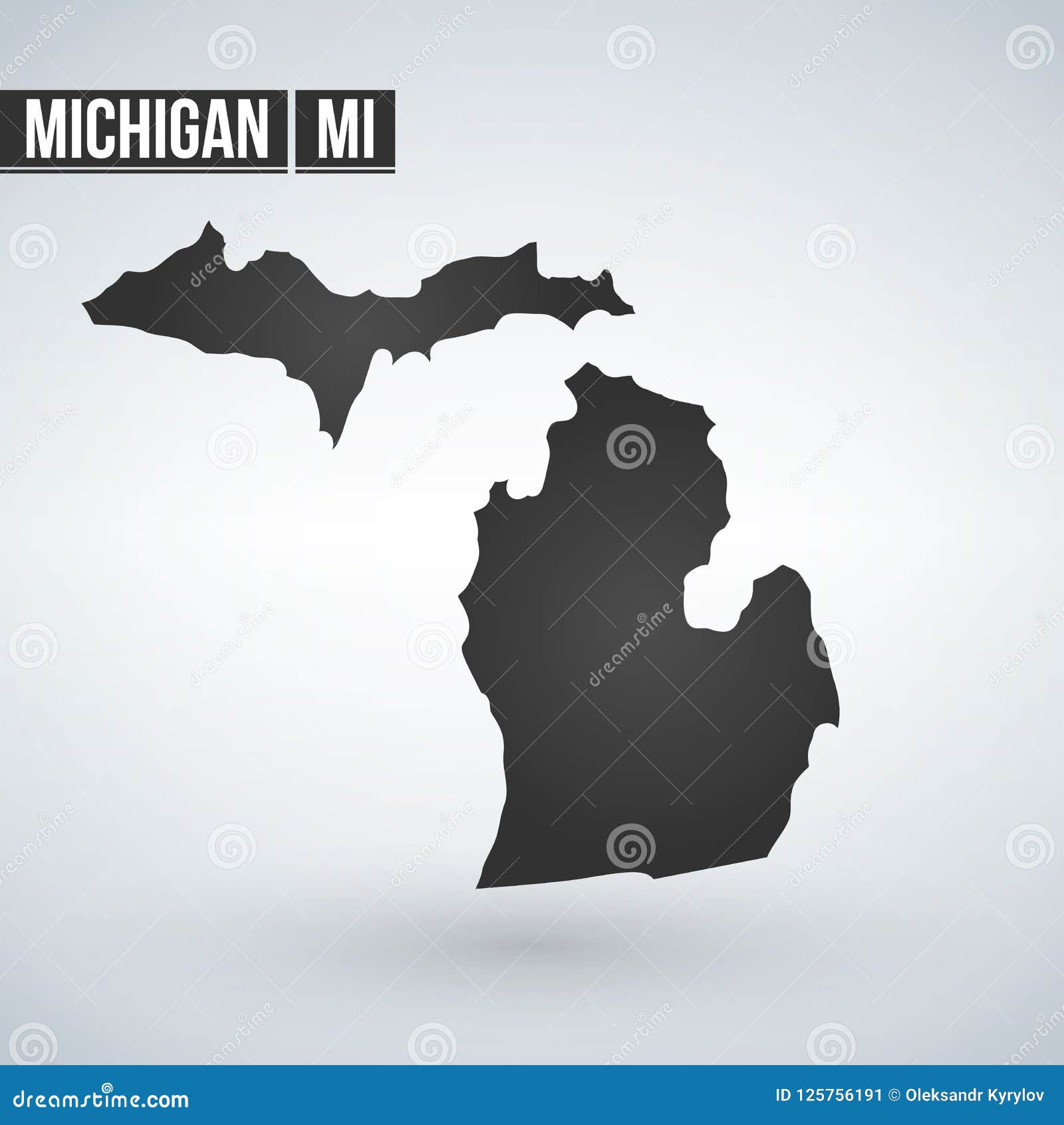 Map of the U.S. State of Michigan Vector Illustration. Stock ...