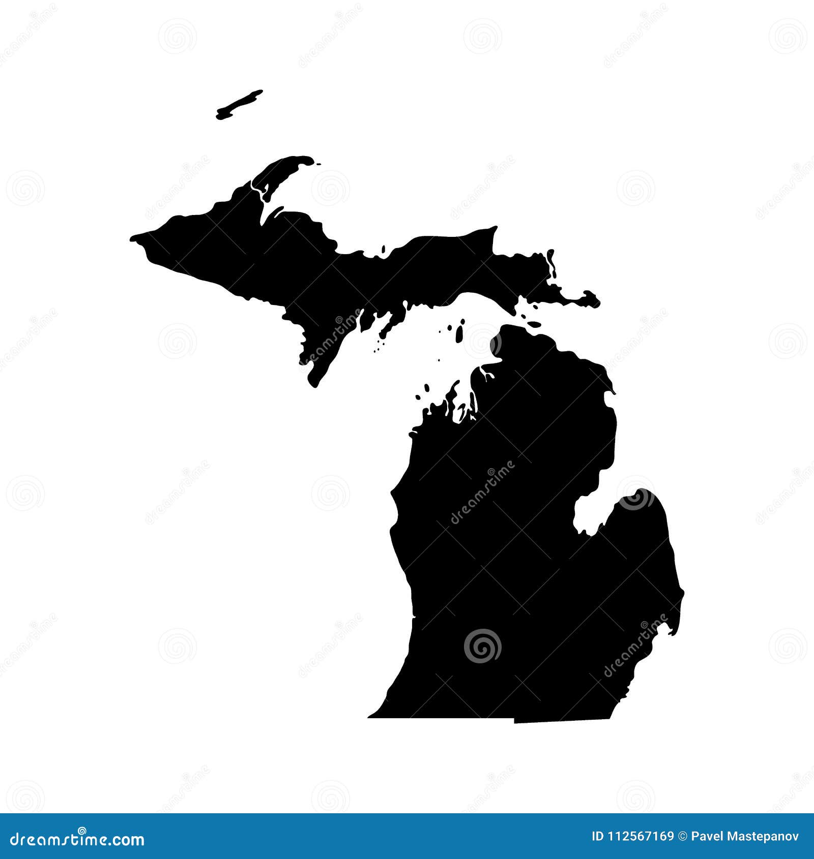 Map For State Of Michigan - Outline - Map Michigan - Us Map - United ...