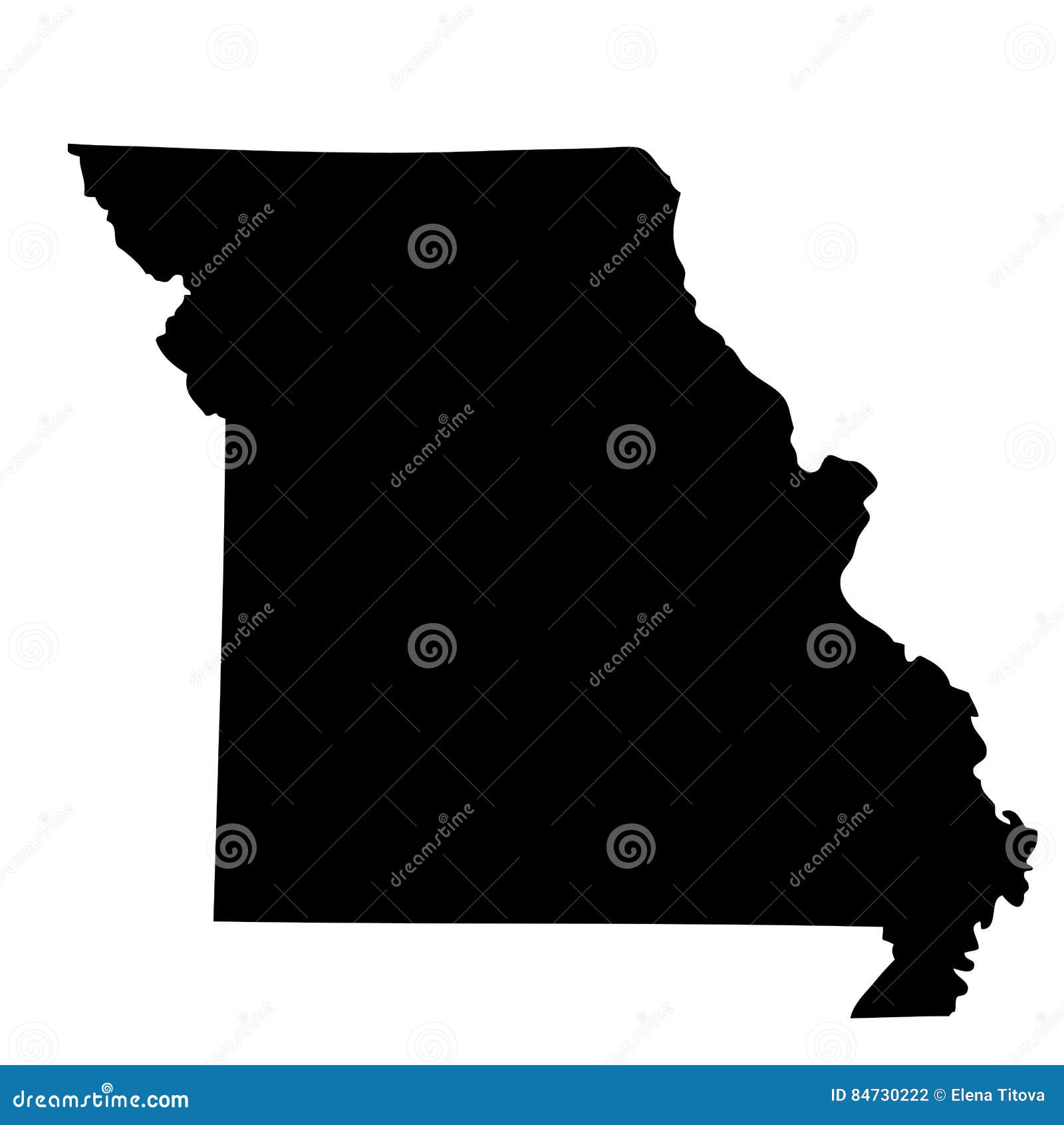 Missouri State Outline Administrative And Political Vector Map In Black ...