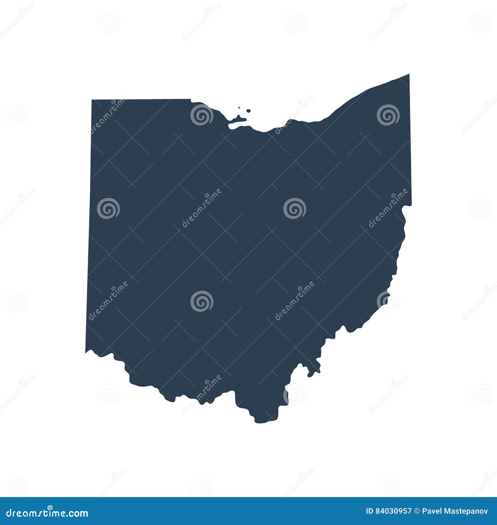 The State Of Ohio Is Highlighted In Red. Vector Map Of The United ...