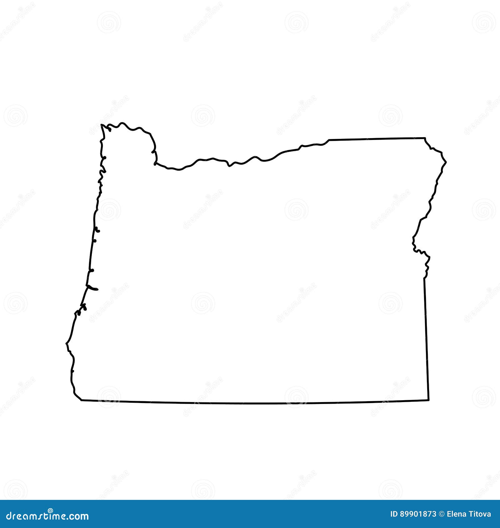 Map of the U.S stock vector. Illustration of oregon, contour - 89901873