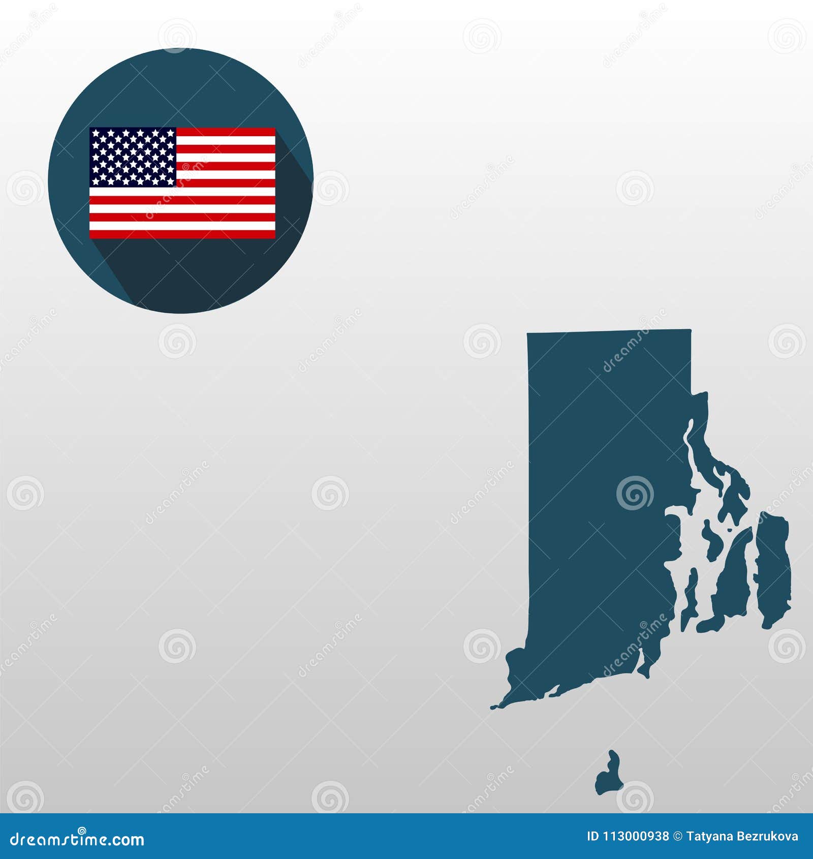 Map of the U.S. State of Rhode Island on a White Background Stock ...
