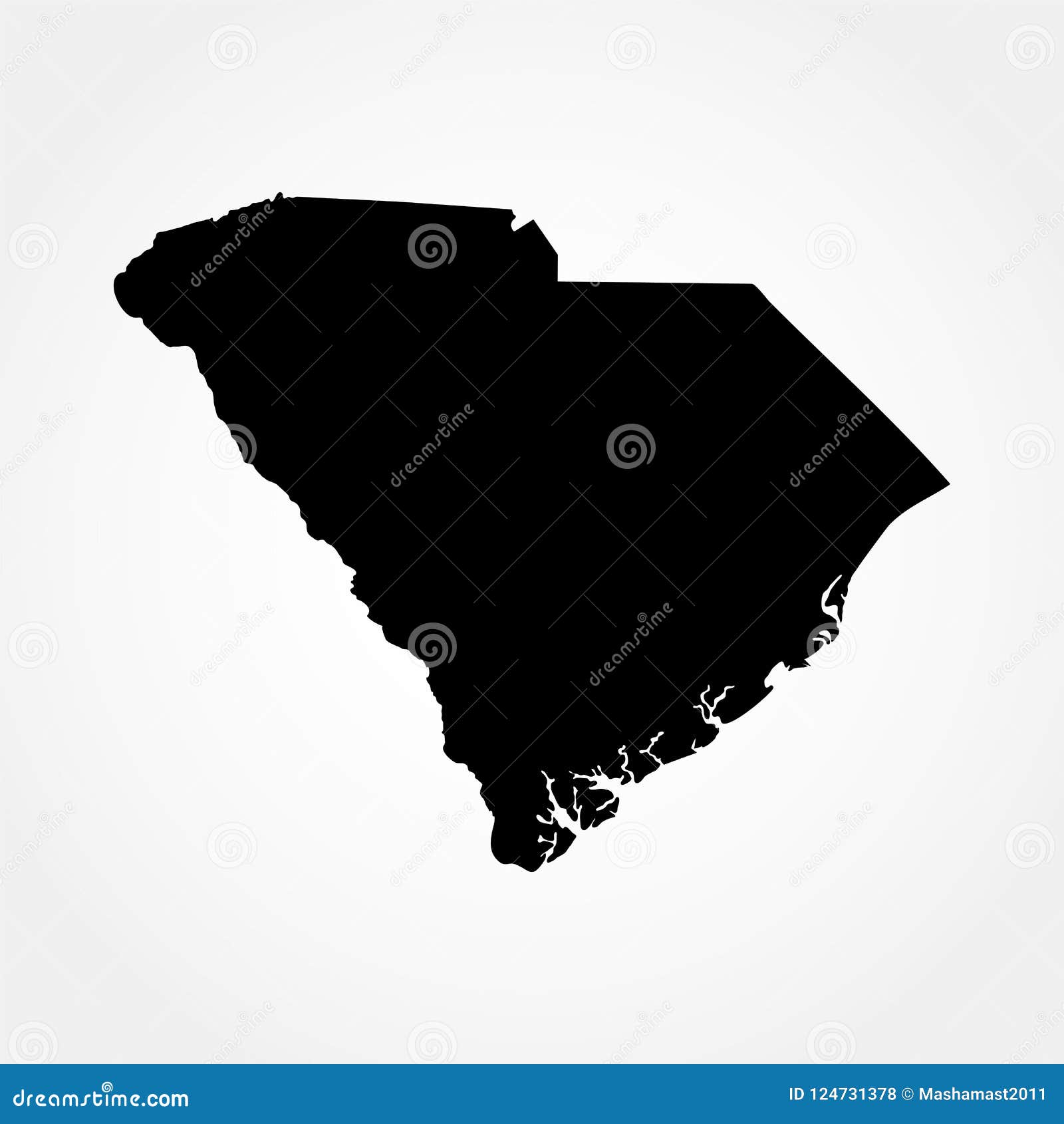 State South Carolina Map On Transparent Background. Blank Map Of South ...