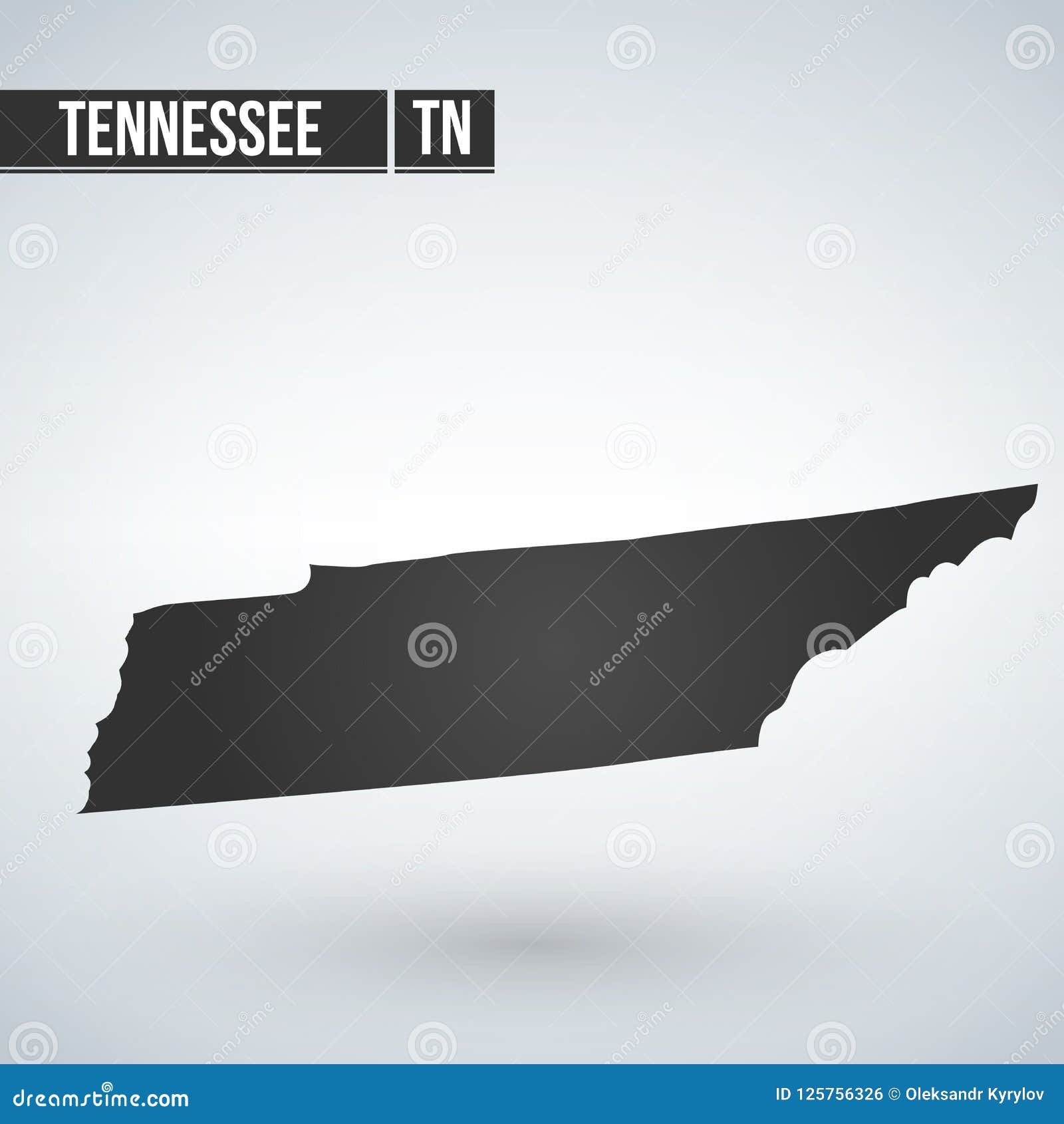Tennessee Vector Map Isolated On White Background. Detailed Silhouette ...