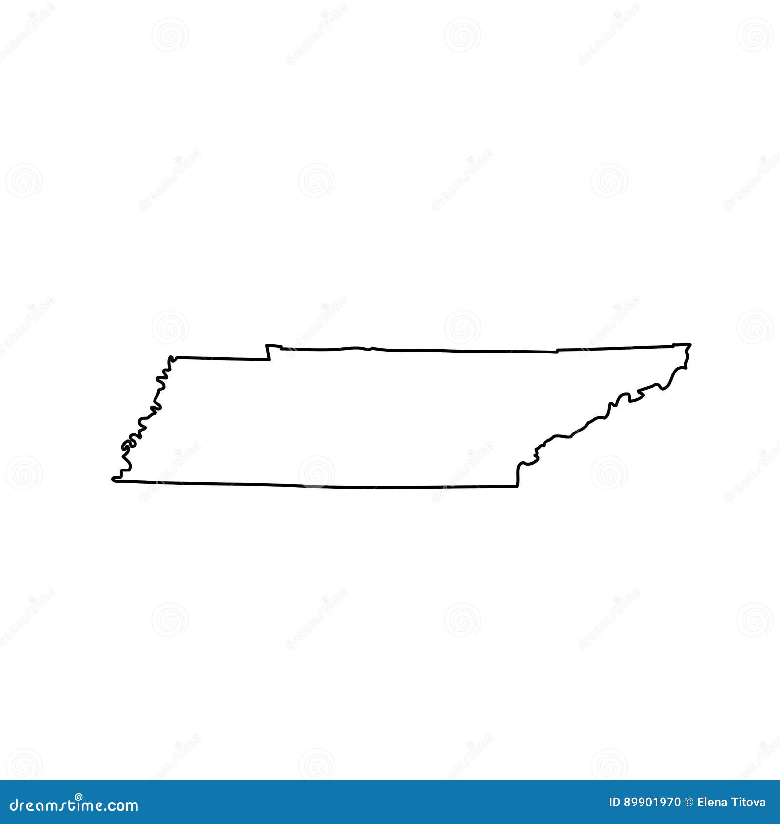Tennessee Map State Shape America Borders Stock Illustration ...