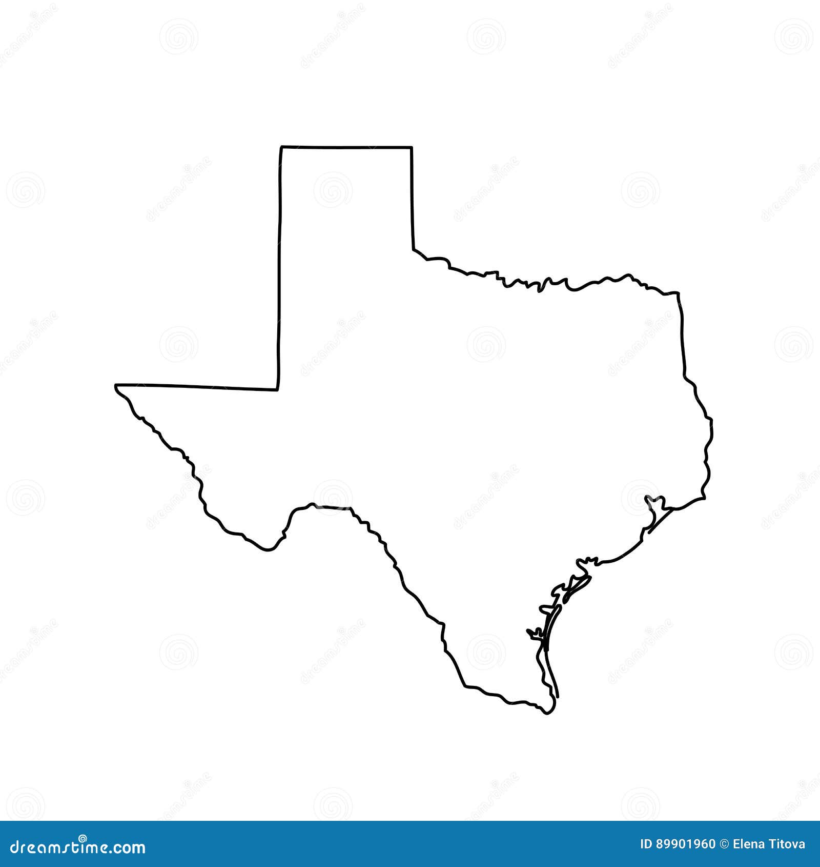 Texas Map Outline Vector Design Template. Editable Stroke ...