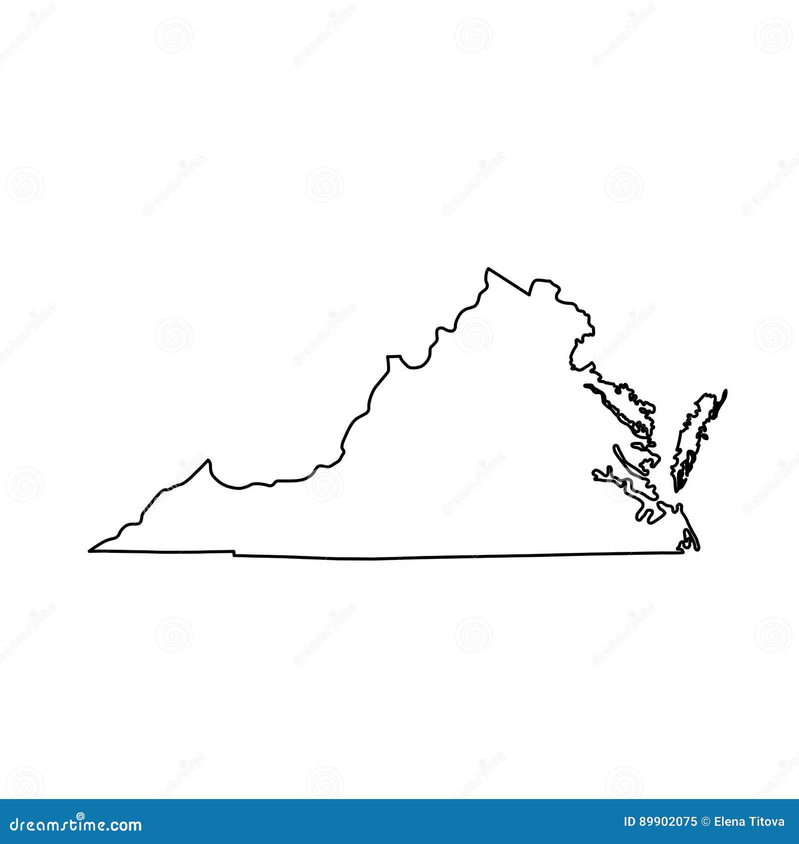 State Virginia Map On Transparent Background. Blank Map Of Virginia ...