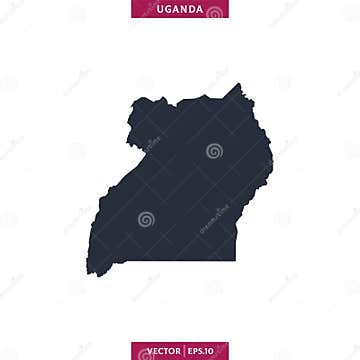 Uganda Map. High Detailed Map Vector in White Background. Stock Vector ...