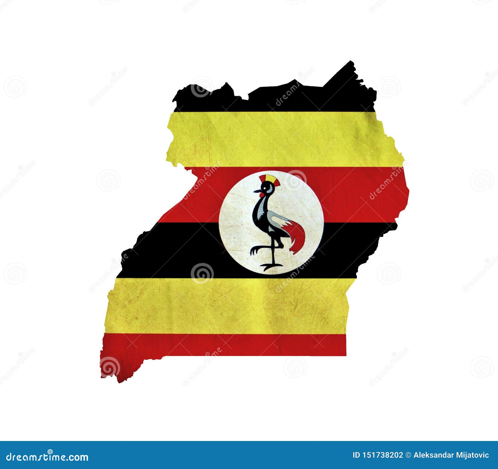Map of Uganda isolated stock photo. Image of glossy - 151738202