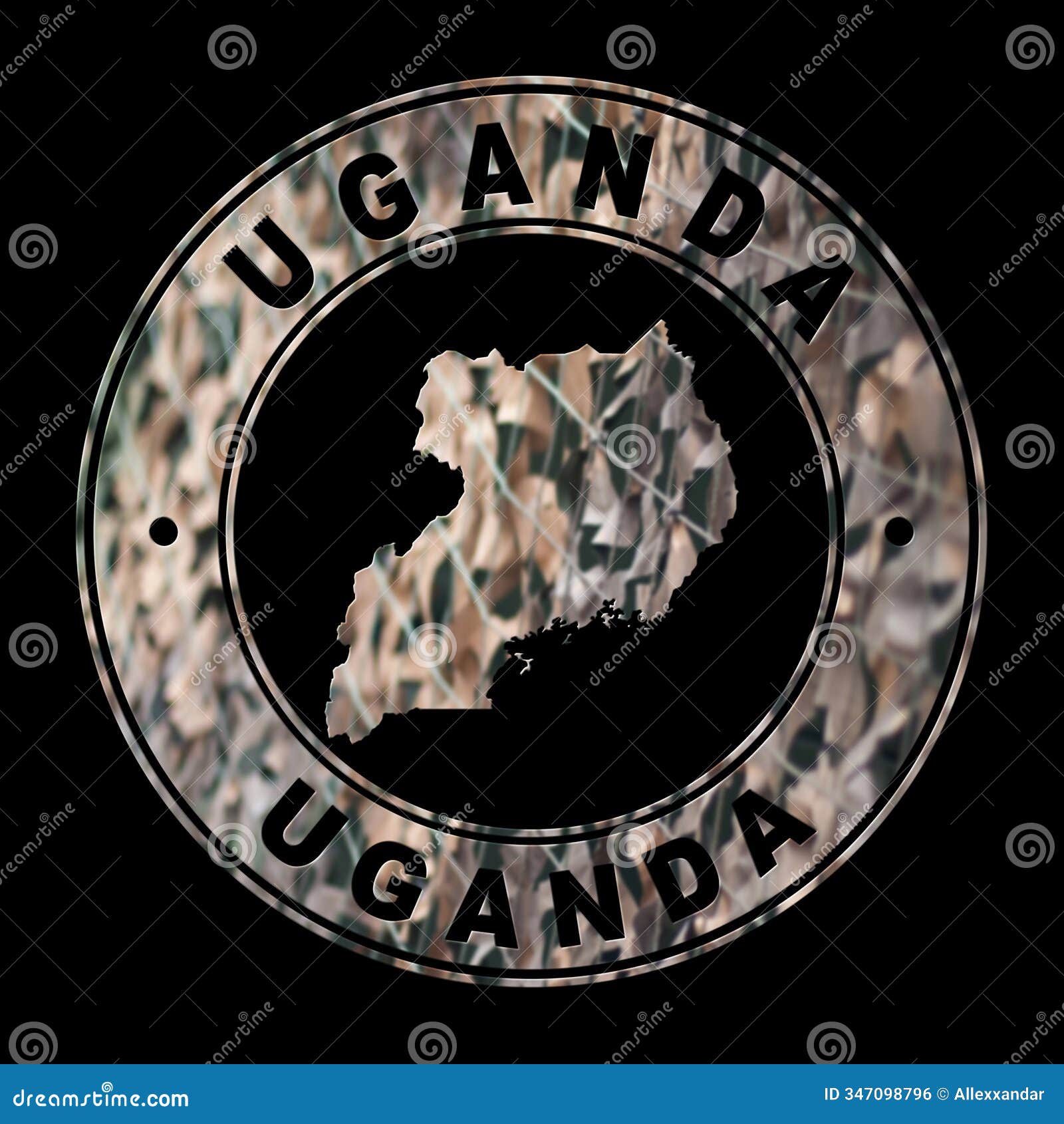 Map of Uganda, Military Stamp Stock Illustration - Illustration of ...