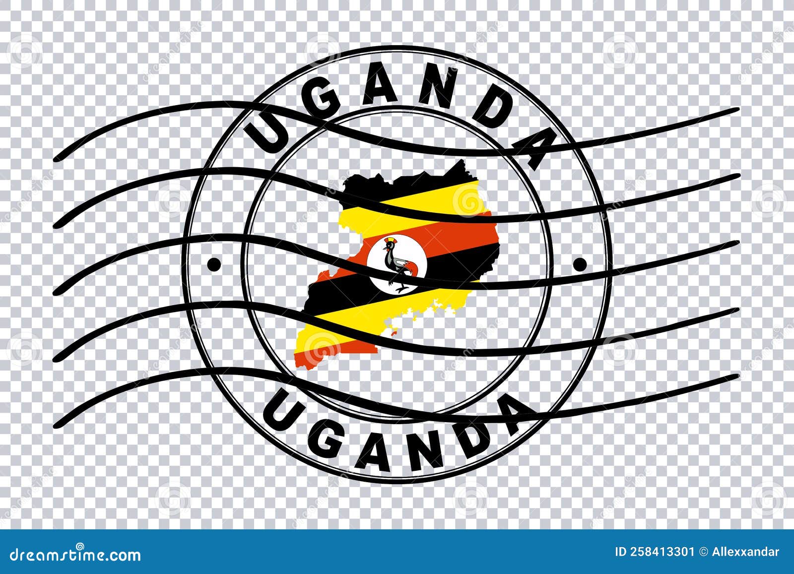 Map of Uganda, Postal Passport Stamp, Travel Stamp Stock Illustration ...