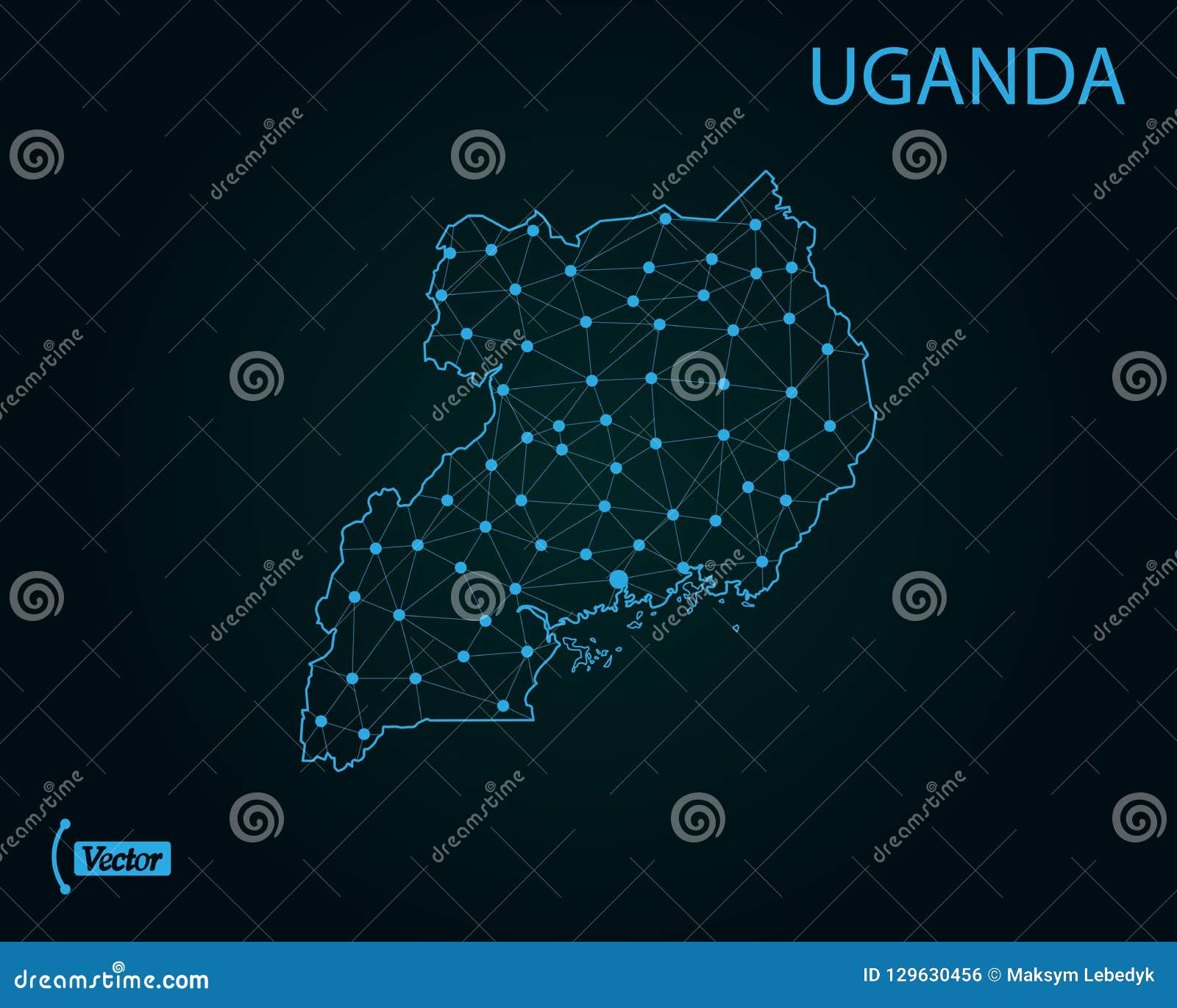 Map of Uganda. Vector Illustration. World Map Stock Illustration ...