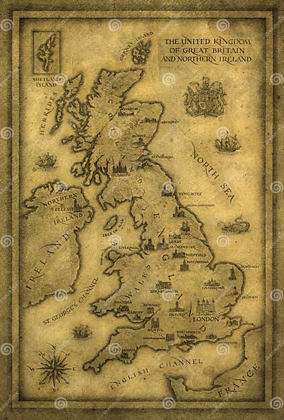 Map of UK stock illustration. Illustration of great, historic - 21844724