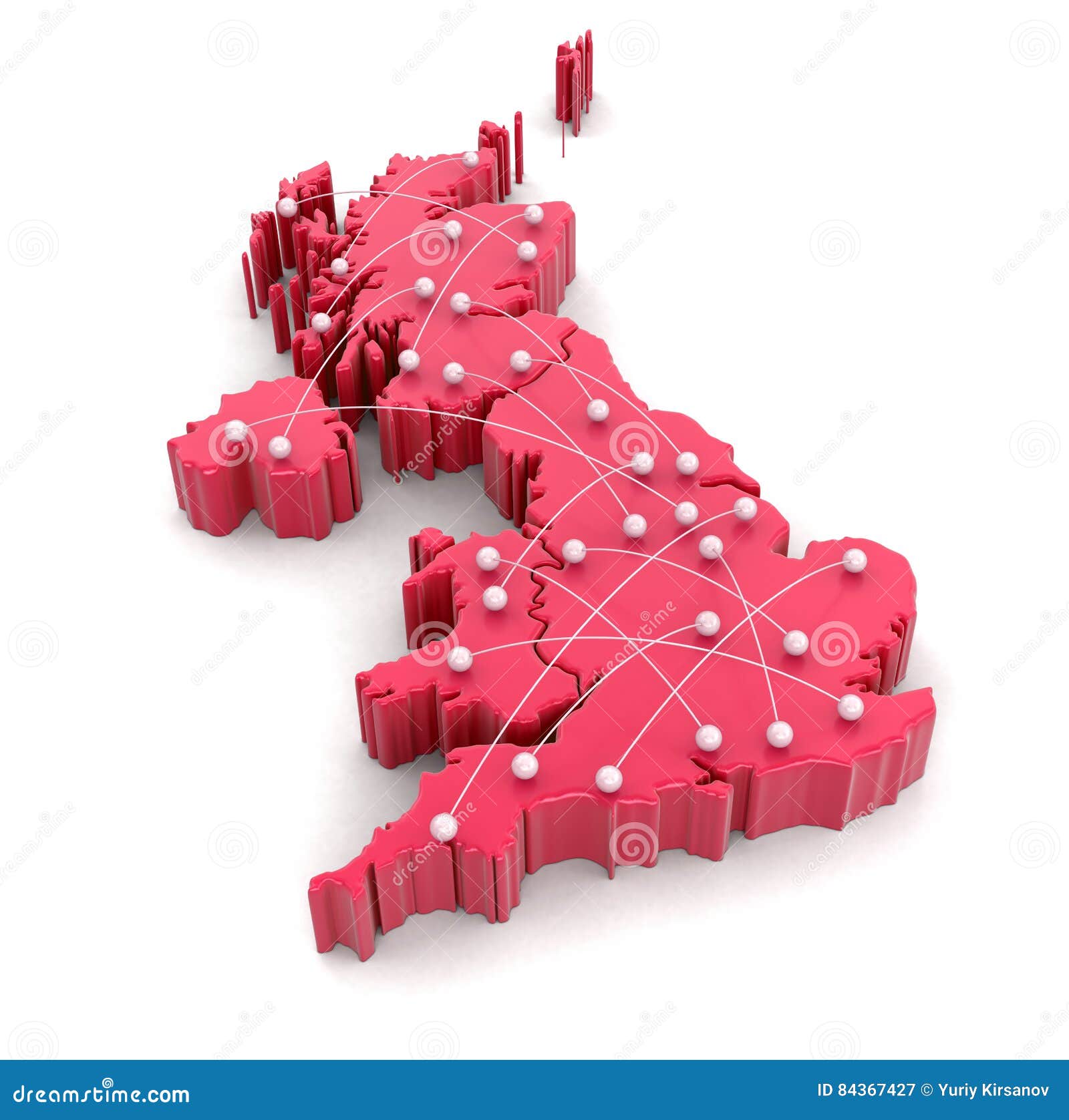 Map of UK with Flight Paths Stock Illustration - Illustration of travel ...
