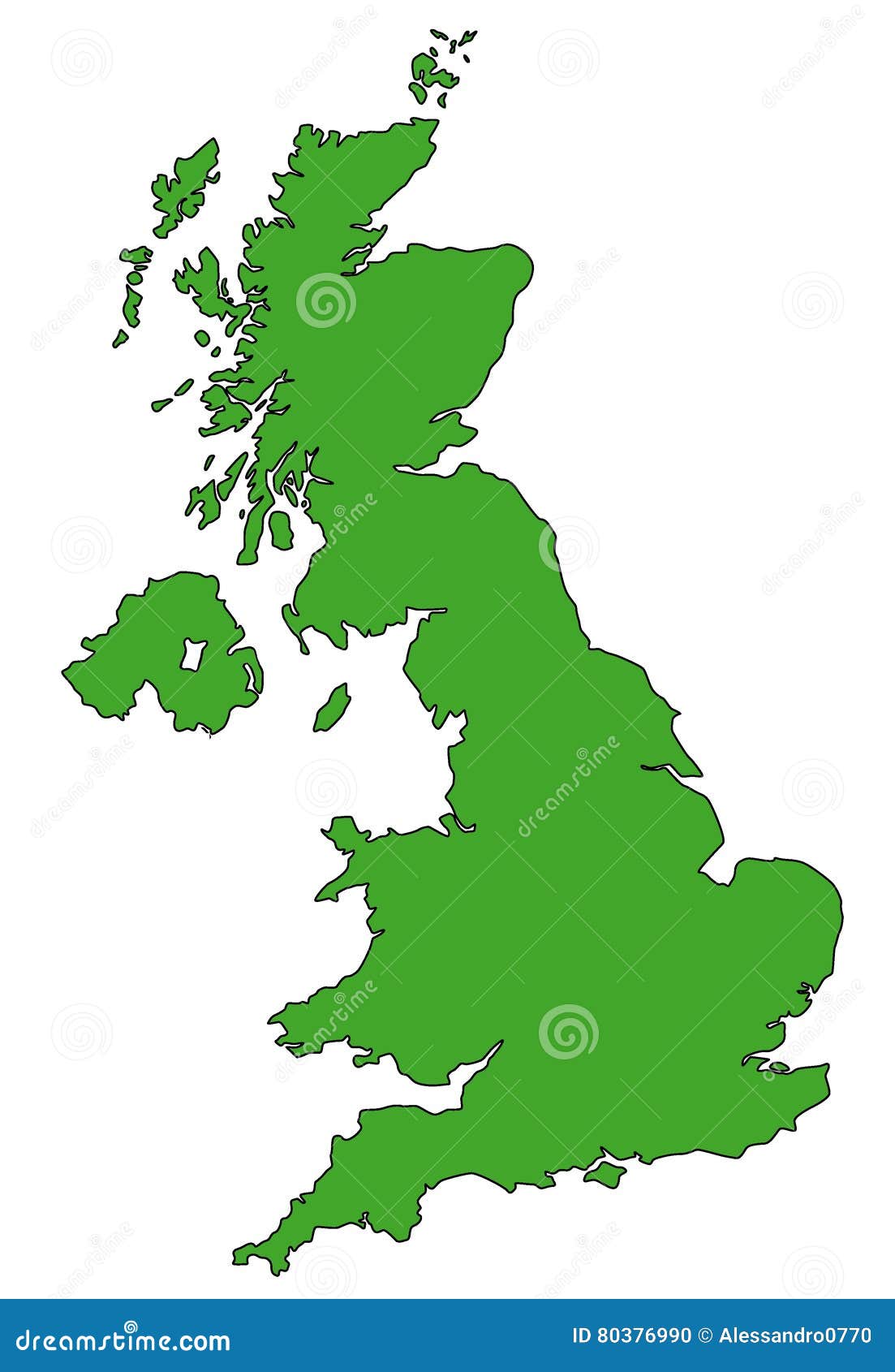 Map of UK in green stock illustration. Illustration of patriotic - 80376990