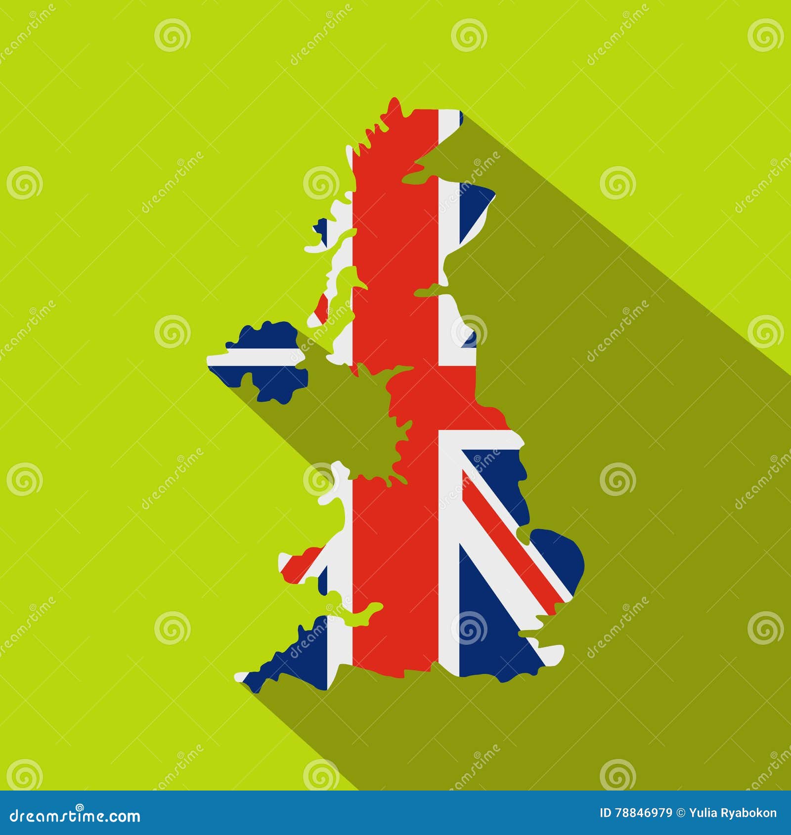Map of UK of the National Flag Icon, Flat Style Stock Vector ...