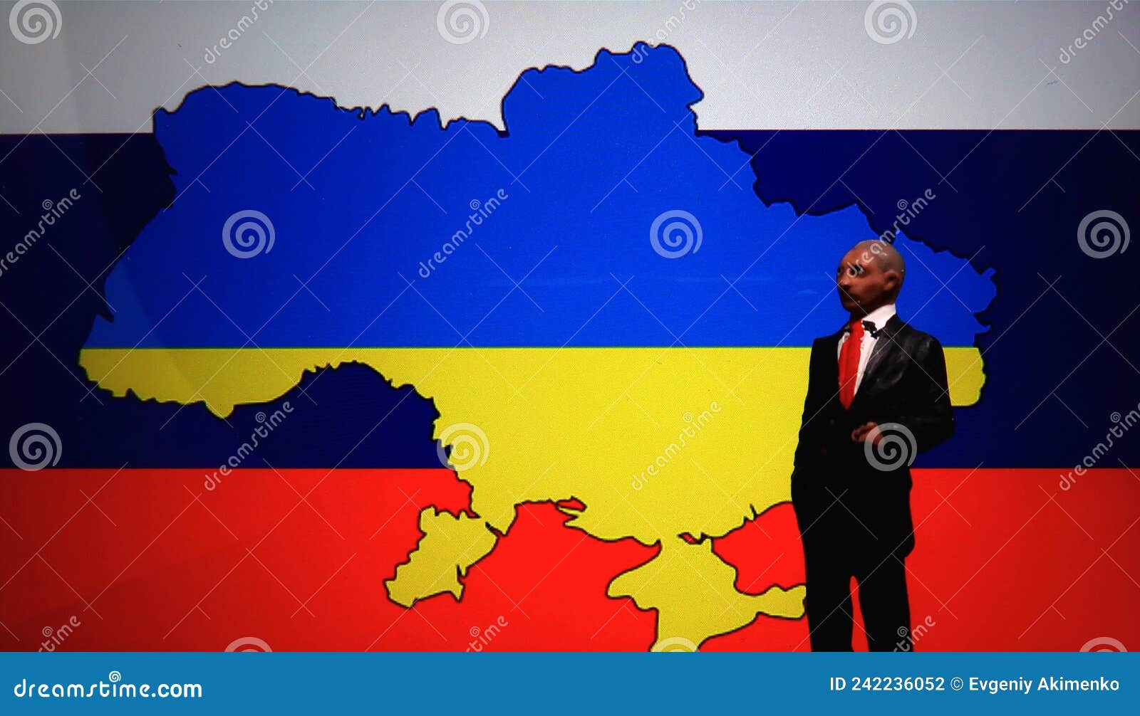 Map of Ukraine on the Background of Russia Editorial Photography ...