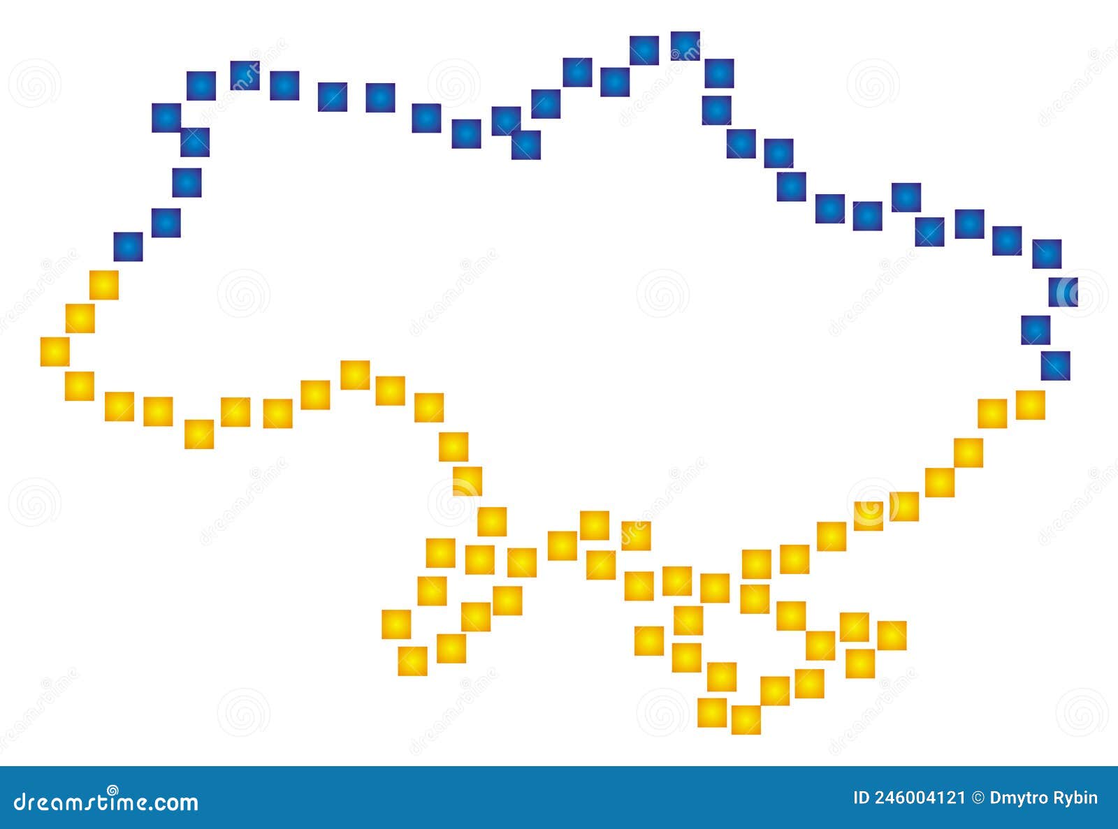 Map of Ukraine from Blue and Yellow Gradient Squares. Stock Vector ...
