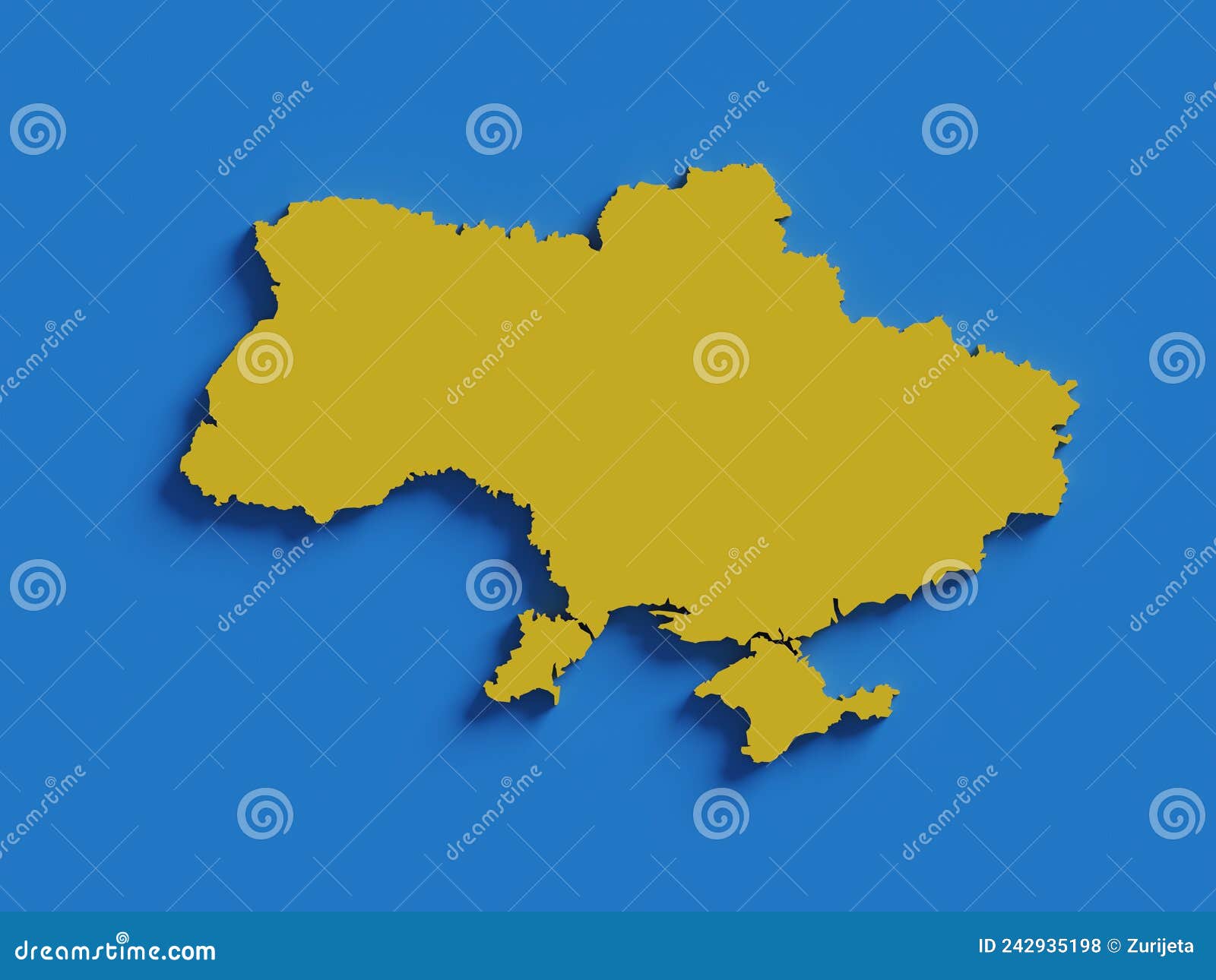 Map of Ukraine, Colors of National Flag, Shadow Icon Stock Photo ...