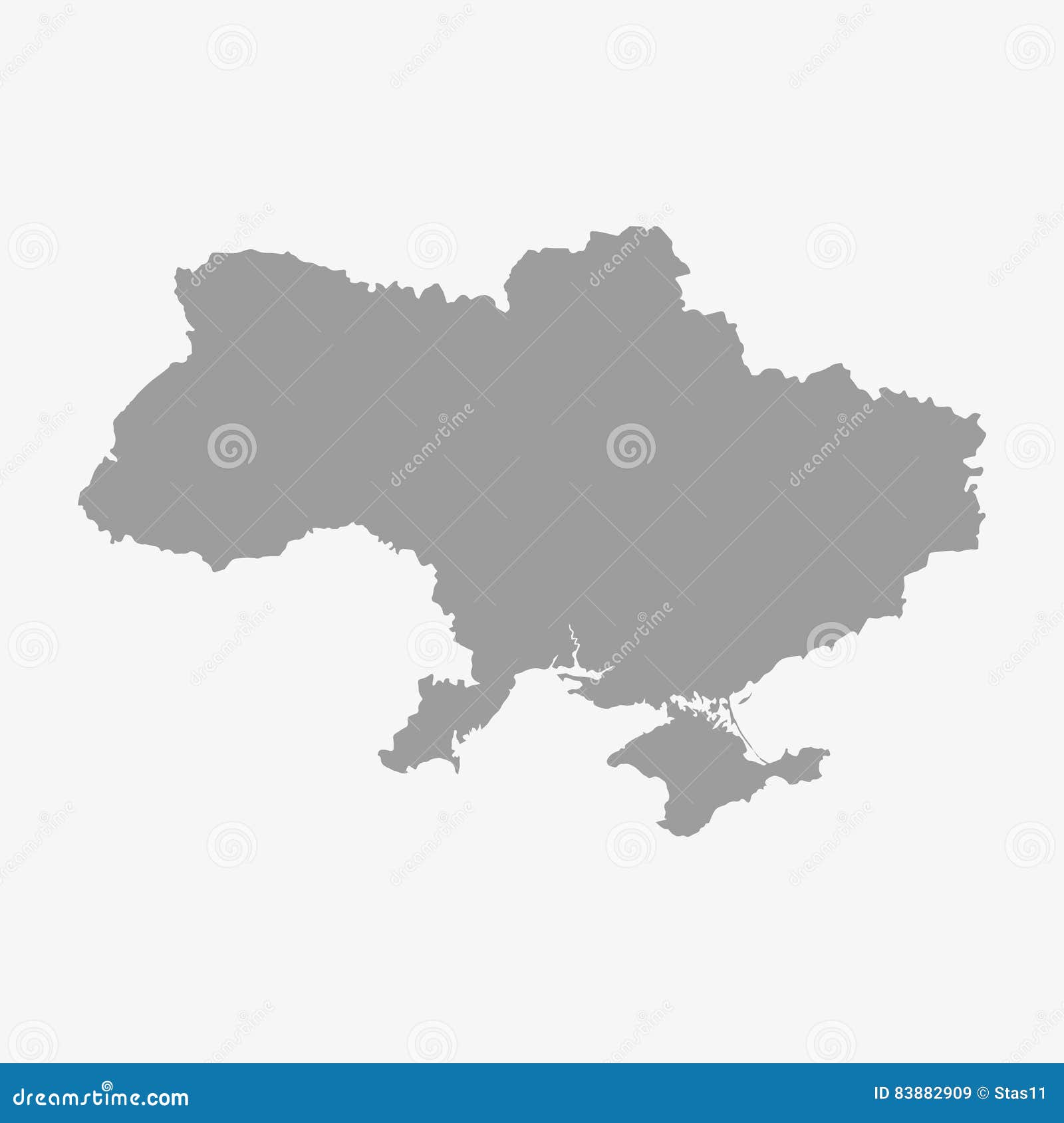 Map of Ukraine in Gray on a White Background Stock Illustration ...
