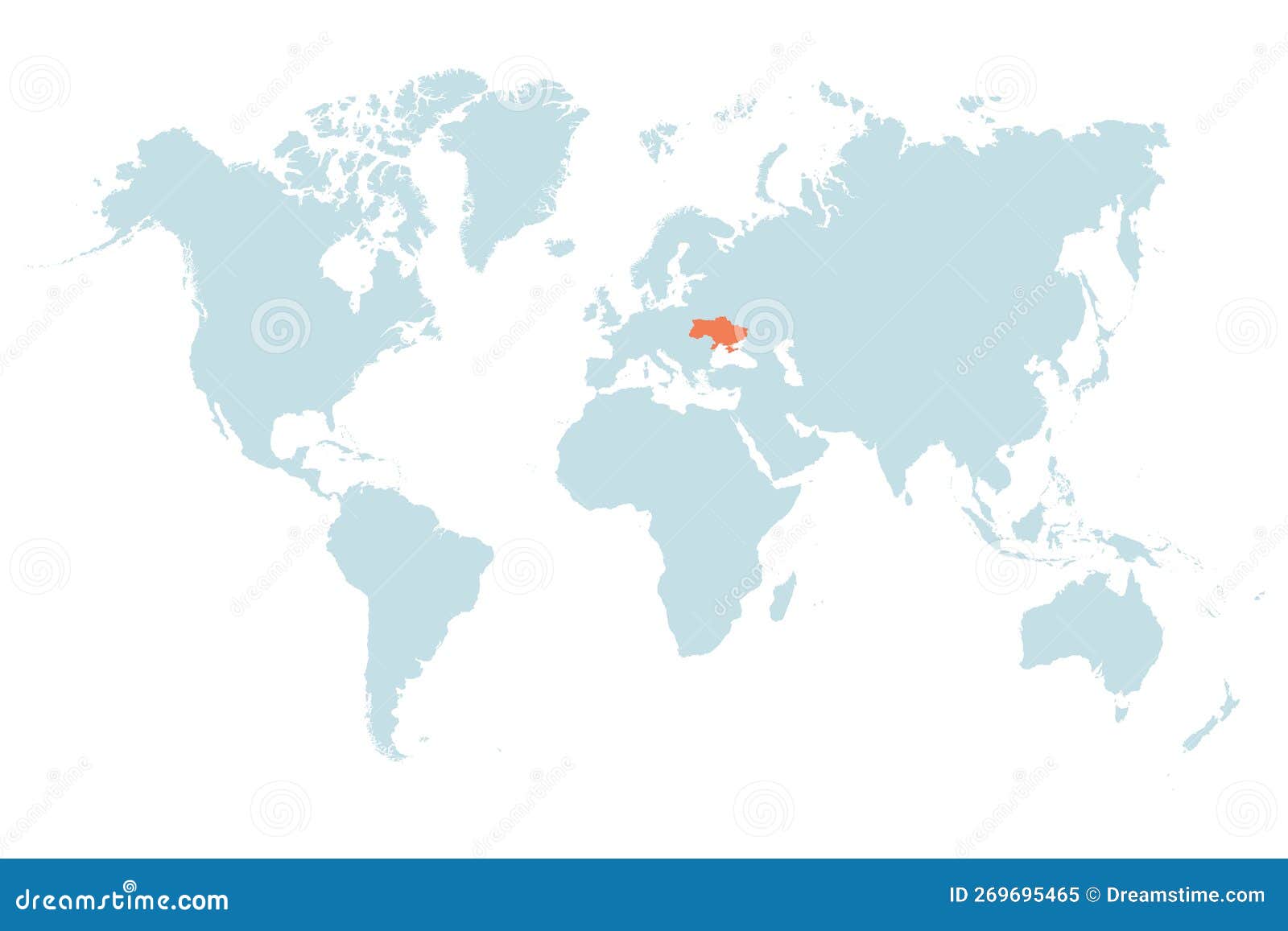 The Map of Ukraine is Highlighted on the World Map Stock Vector ...