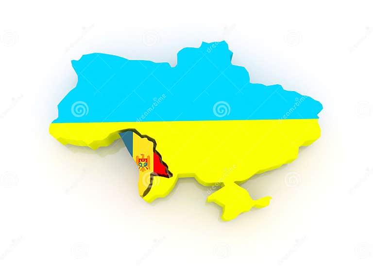 Map of Ukraine and Moldova. Stock Illustration - Illustration of ...