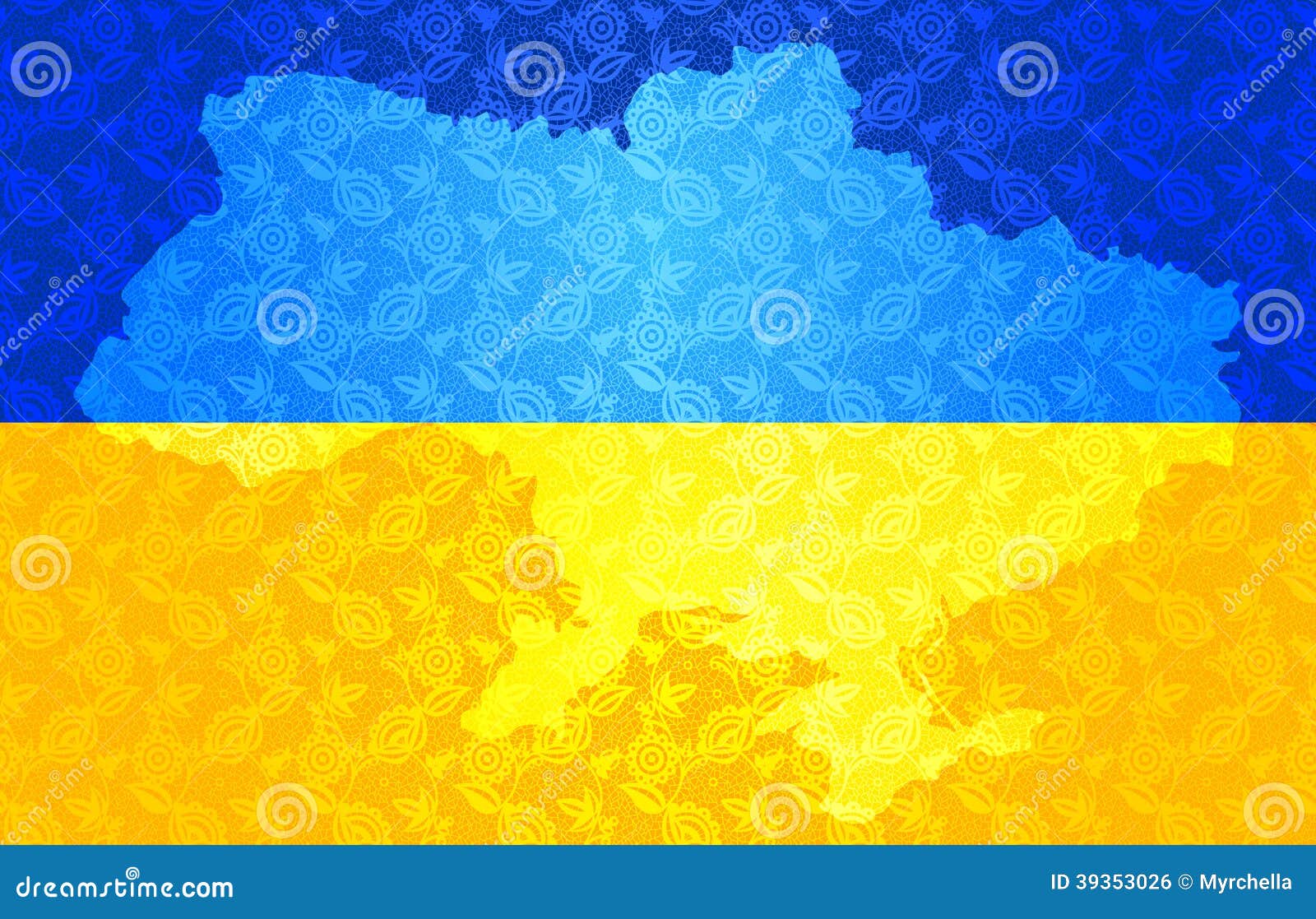 Map of Ukraine in National Flag Colors Stock Vector - Illustration of ...