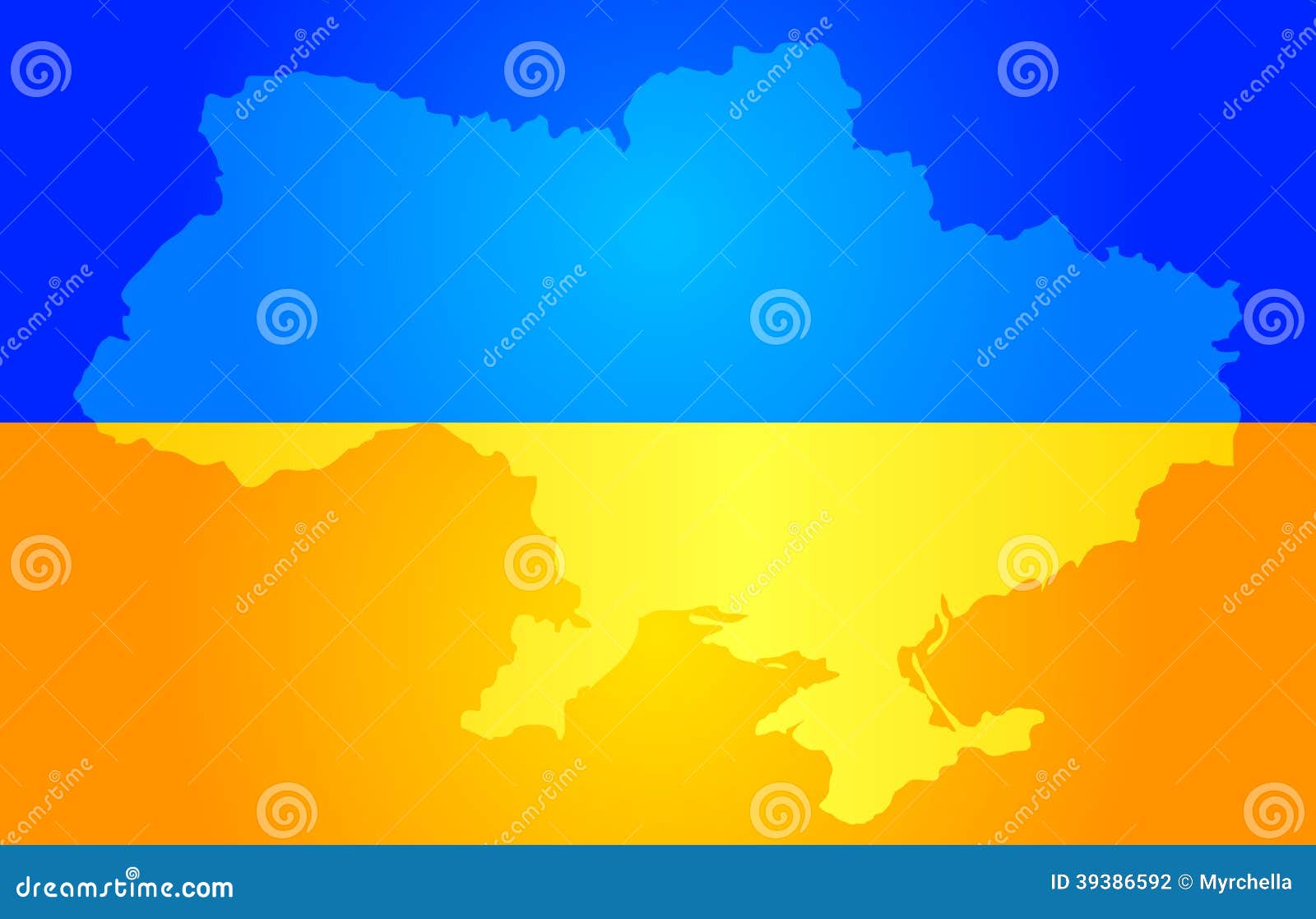 Map of Ukraine in National Flag Colors Stock Vector - Illustration of ...
