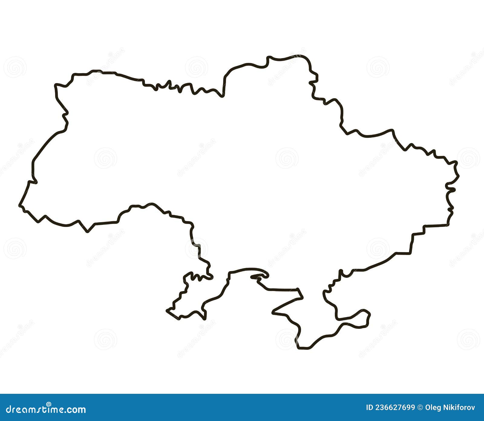 Map of Ukraine. Outline Map Vector Illustration Stock Vector ...