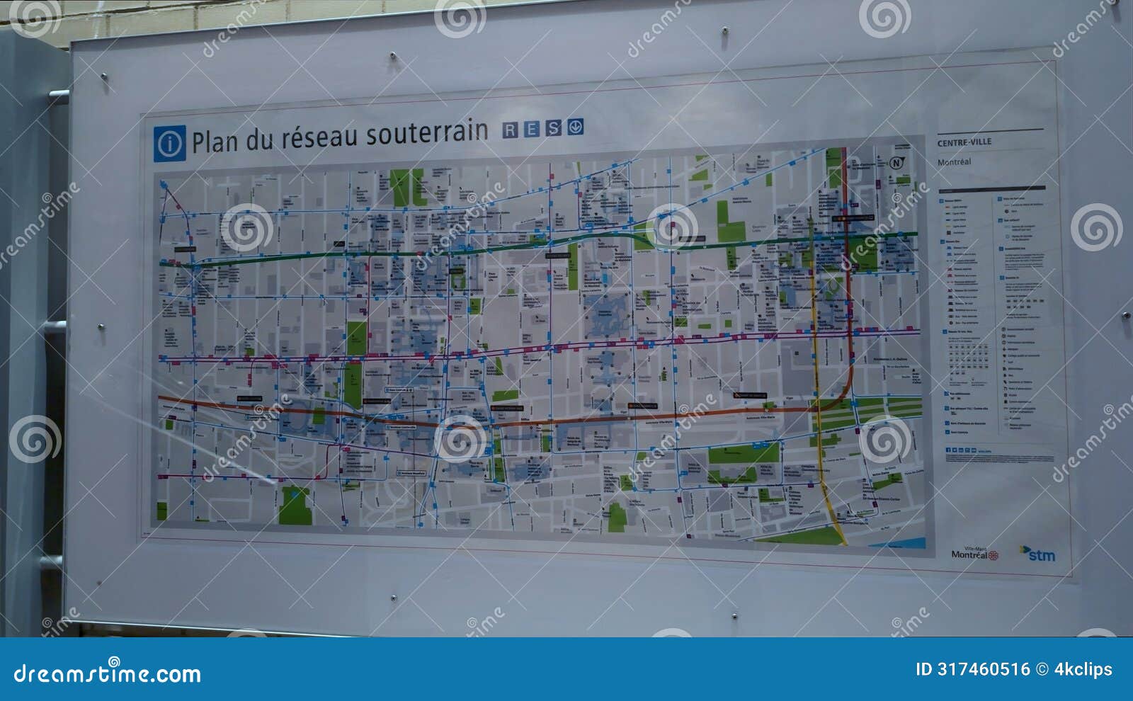 Map of the Underground Village of Montreal Canada Also Called RESO - MONTREAL, QUEBEC - APRIL 20 ...