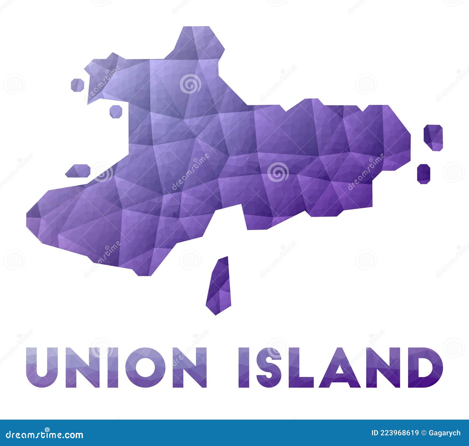 Map of Union Island. stock vector. Illustration of isolated - 223968619