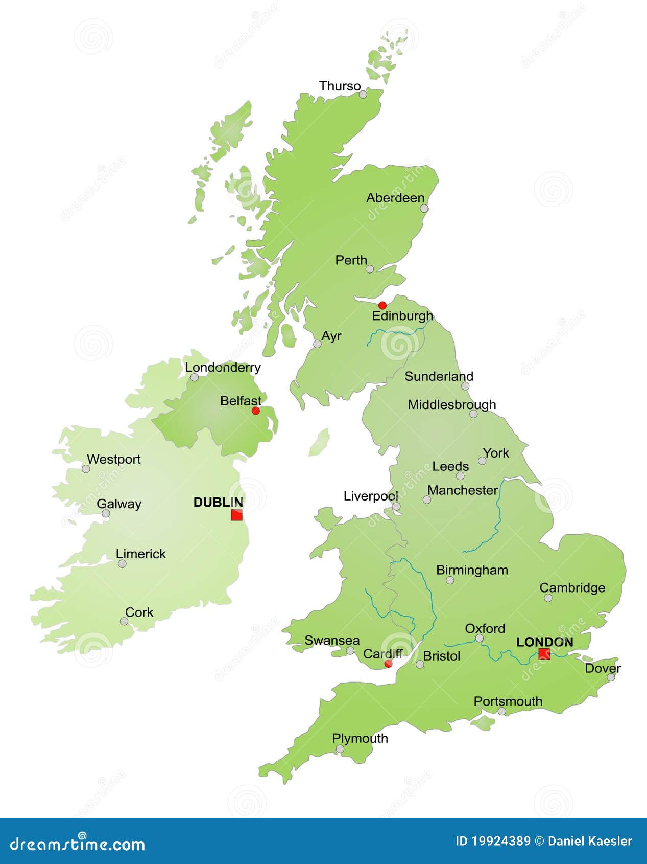 Map of United Kingdom stock vector. Illustration of overview - 19924389