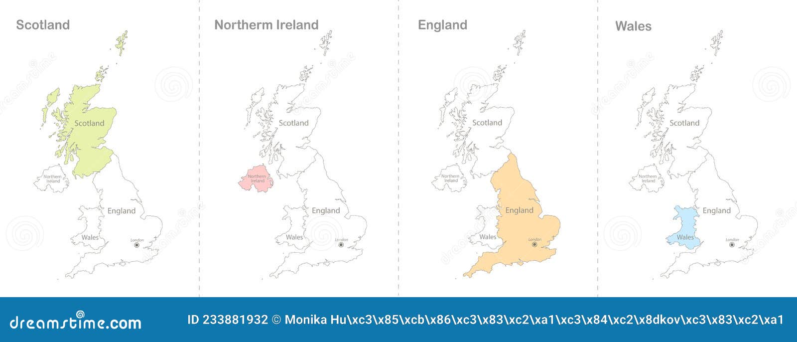 Map of United Kingdom Divided To Administrative Divisions Stock Vector ...