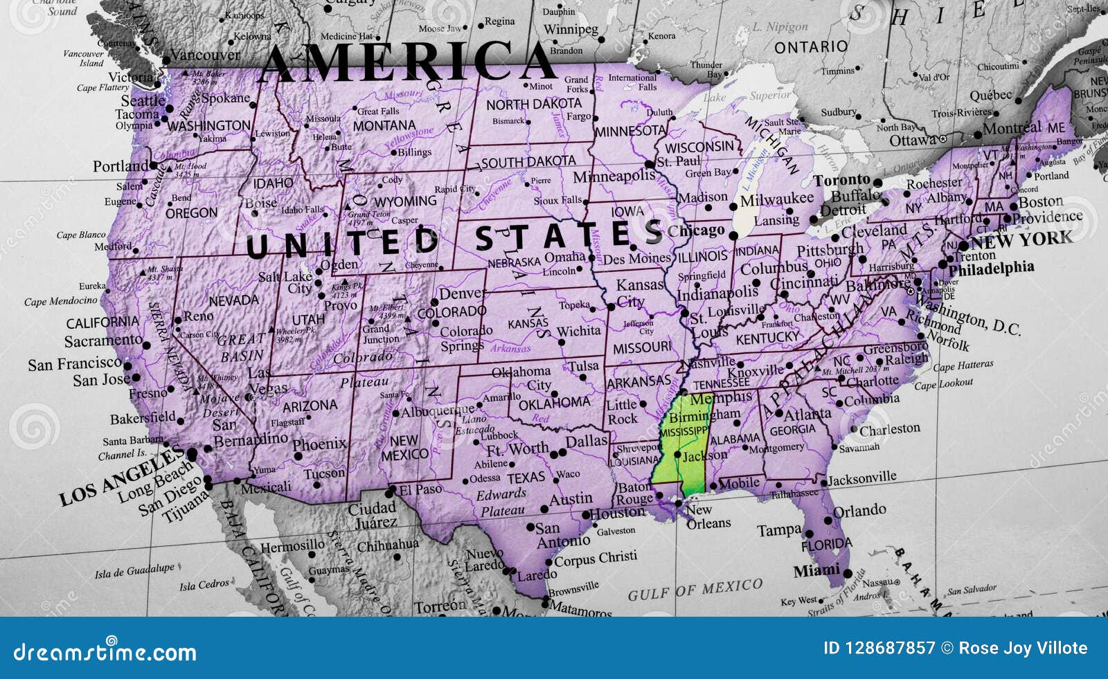 Map of United States of America Highlighting Louisiana State Stock ... Map of United States of America Highlighting Louisiana State Stock ...